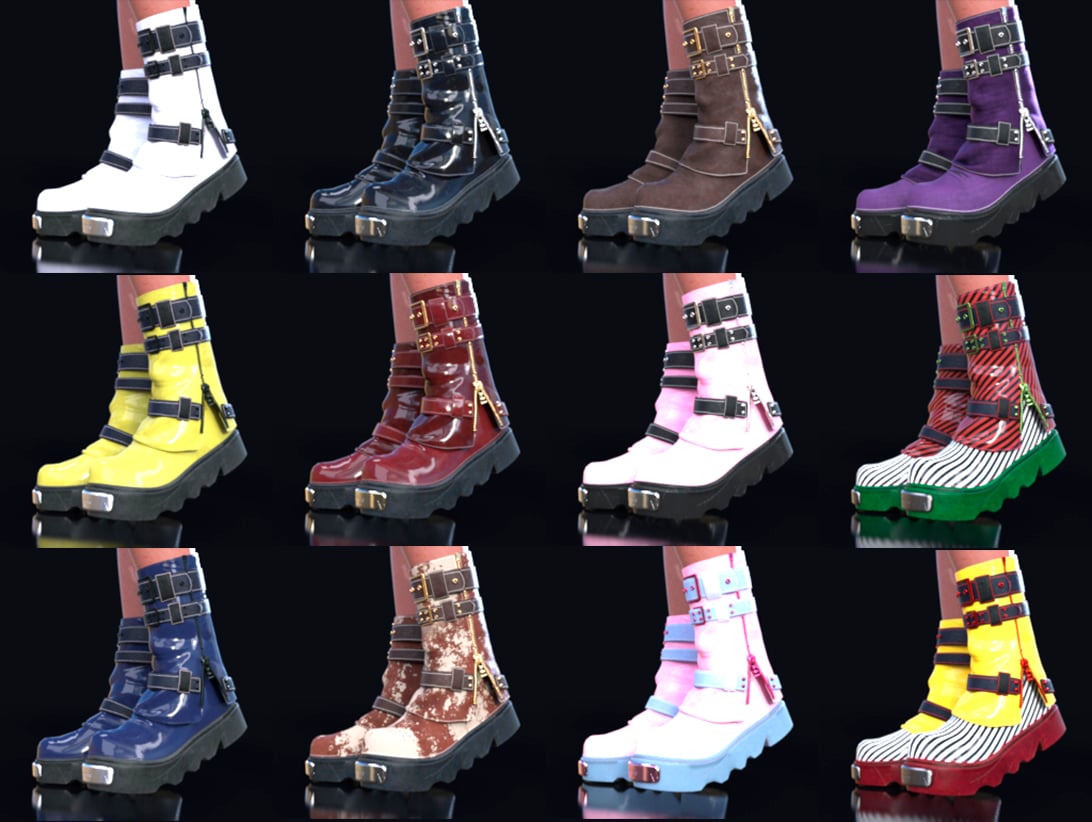 LA Monster Boots for Genesis 9 | Daz 3D