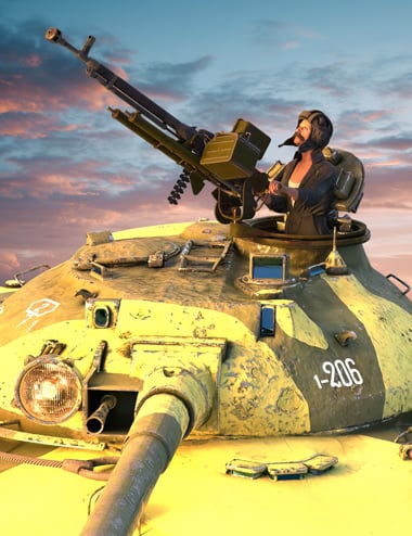 Nuclear War Tank AA Gun | Daz 3D