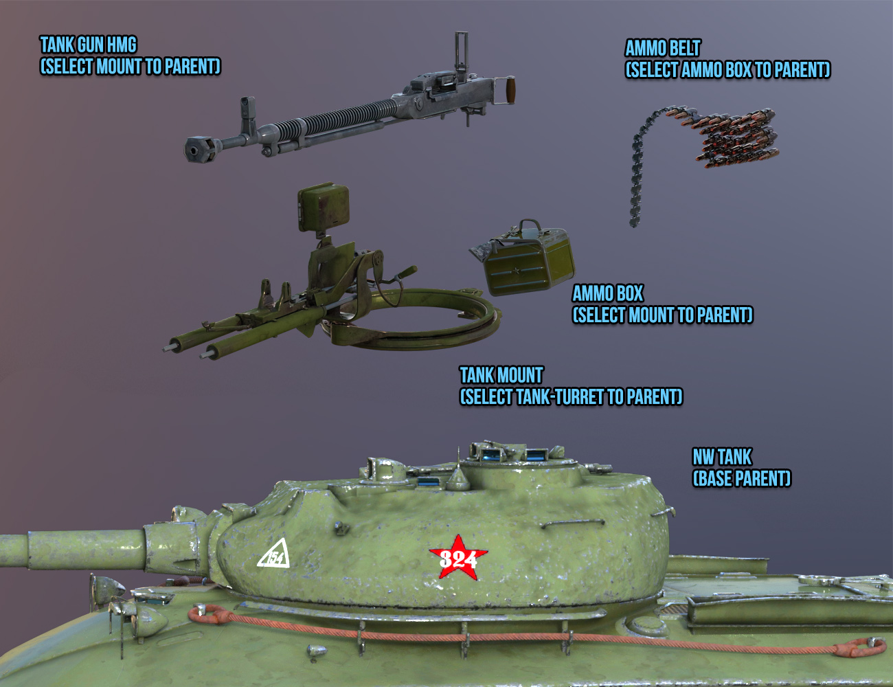 Nuclear War Tank AA Gun | Daz 3D