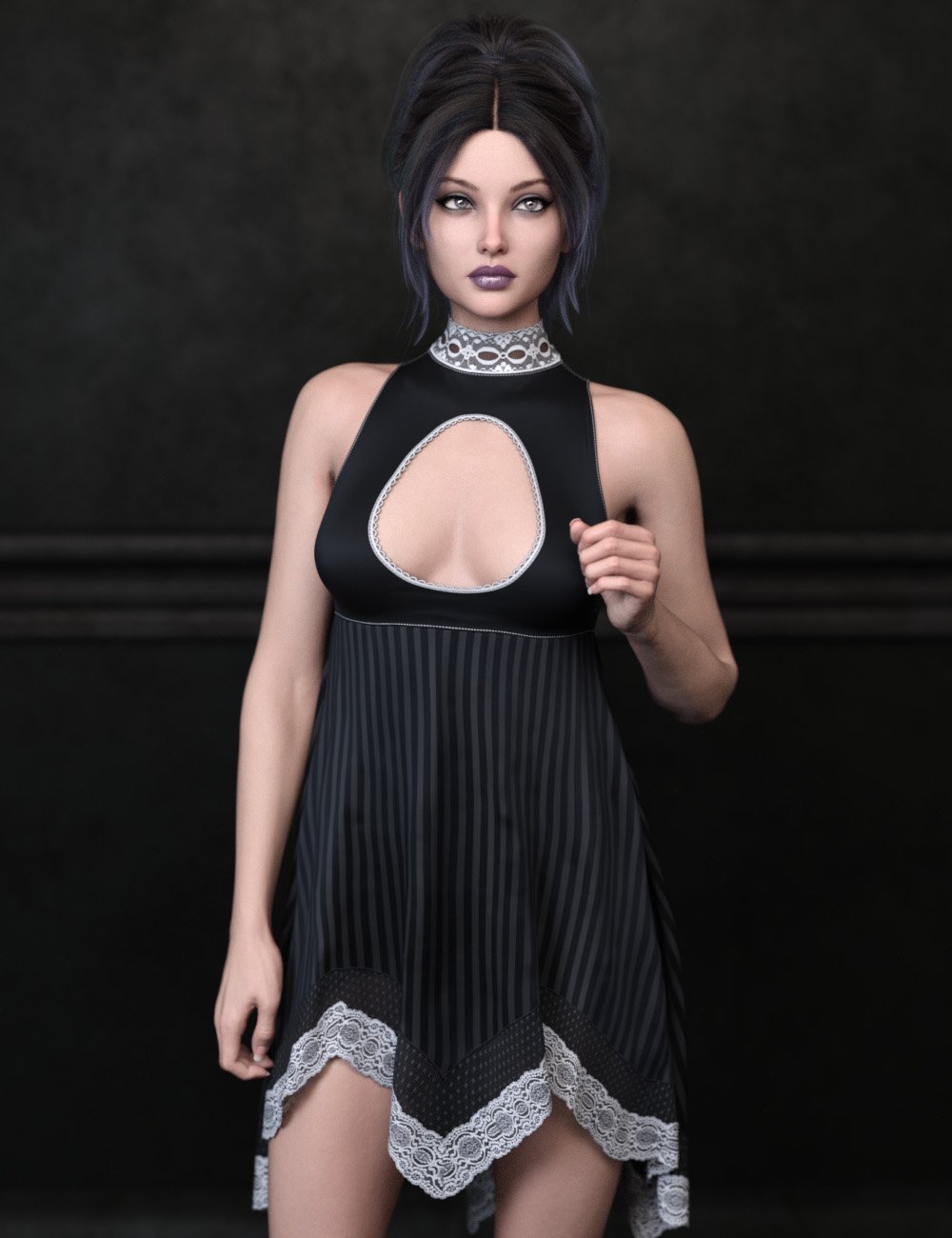 dForce Lacy Babydoll Dress Genesis 9 | Daz 3D