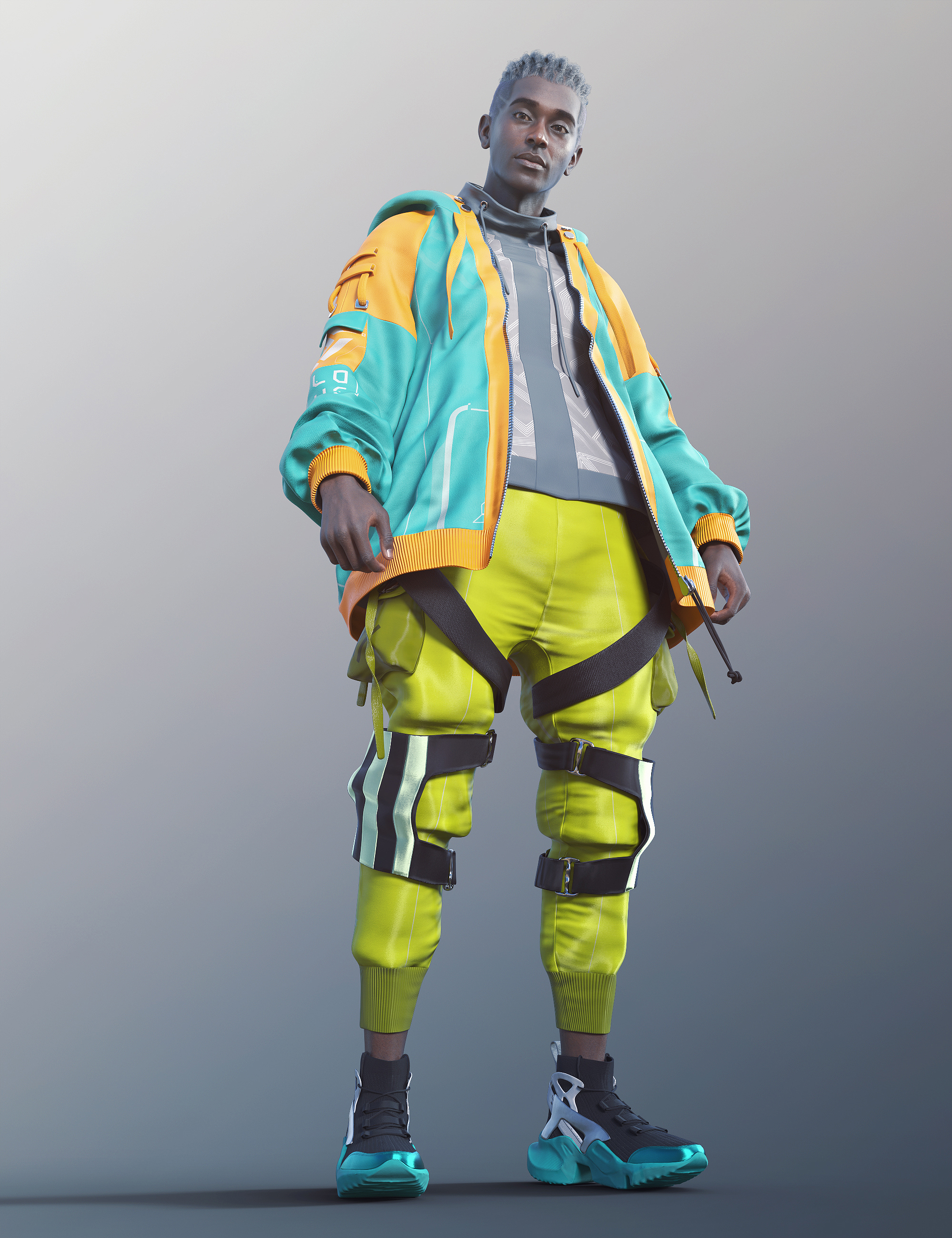 Urban Techwear Outfit Iray Texture Add-On | Daz 3D