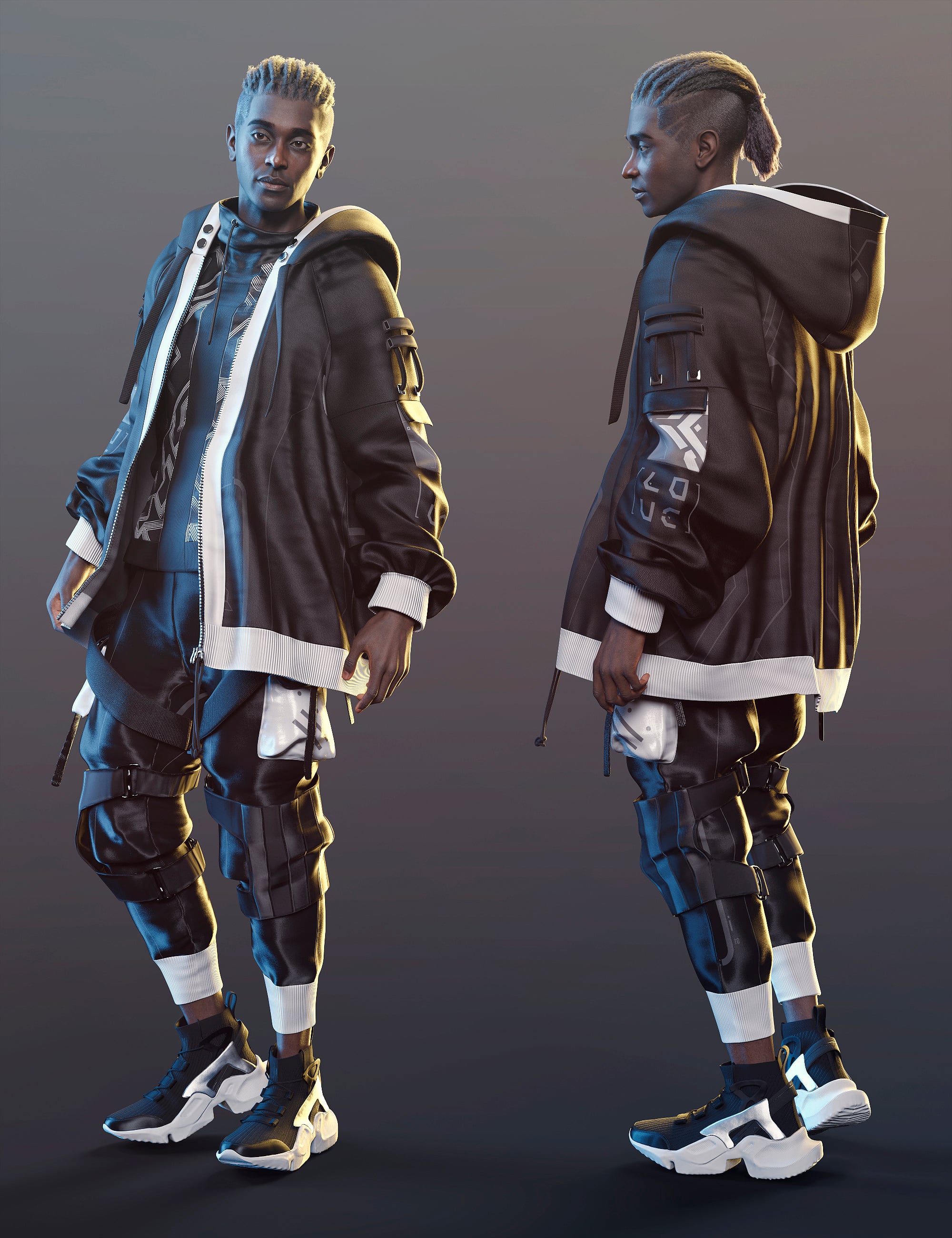 Urban Techwear Outfit Iray Texture Add-On | Daz 3D