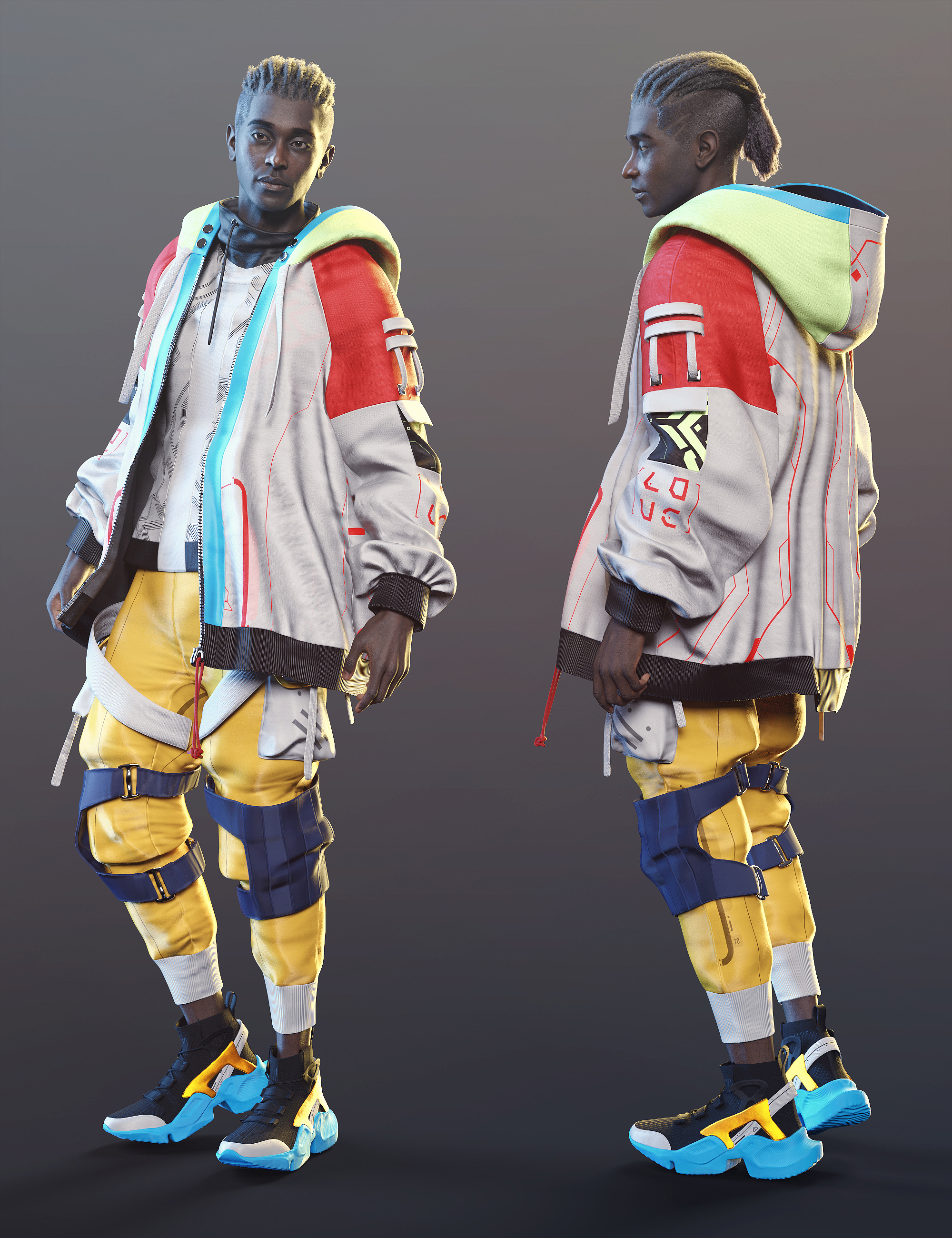 Urban Techwear Outfit Iray Texture Add-On | Daz 3D
