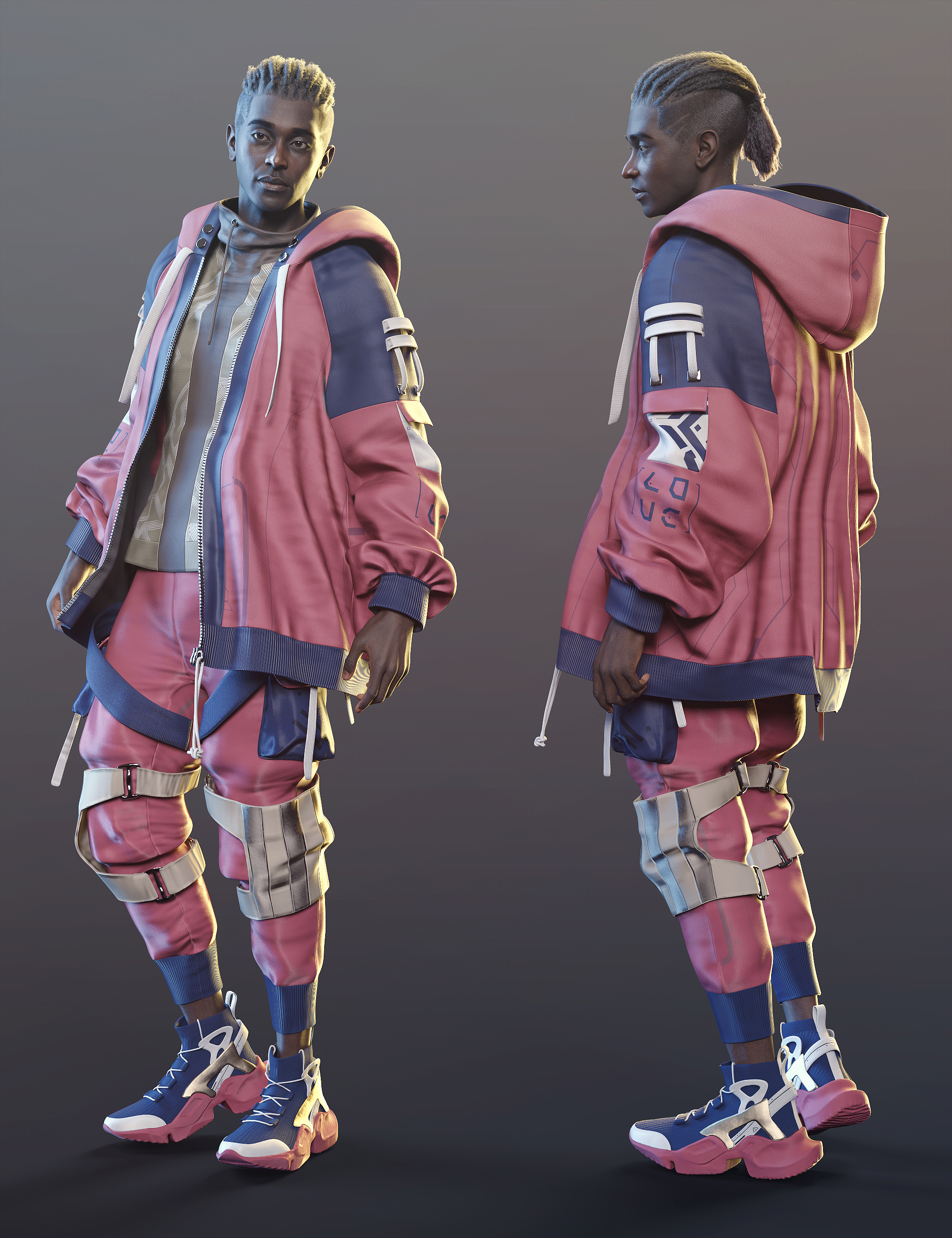 Urban Techwear Outfit Iray Texture Add-On | Daz 3D