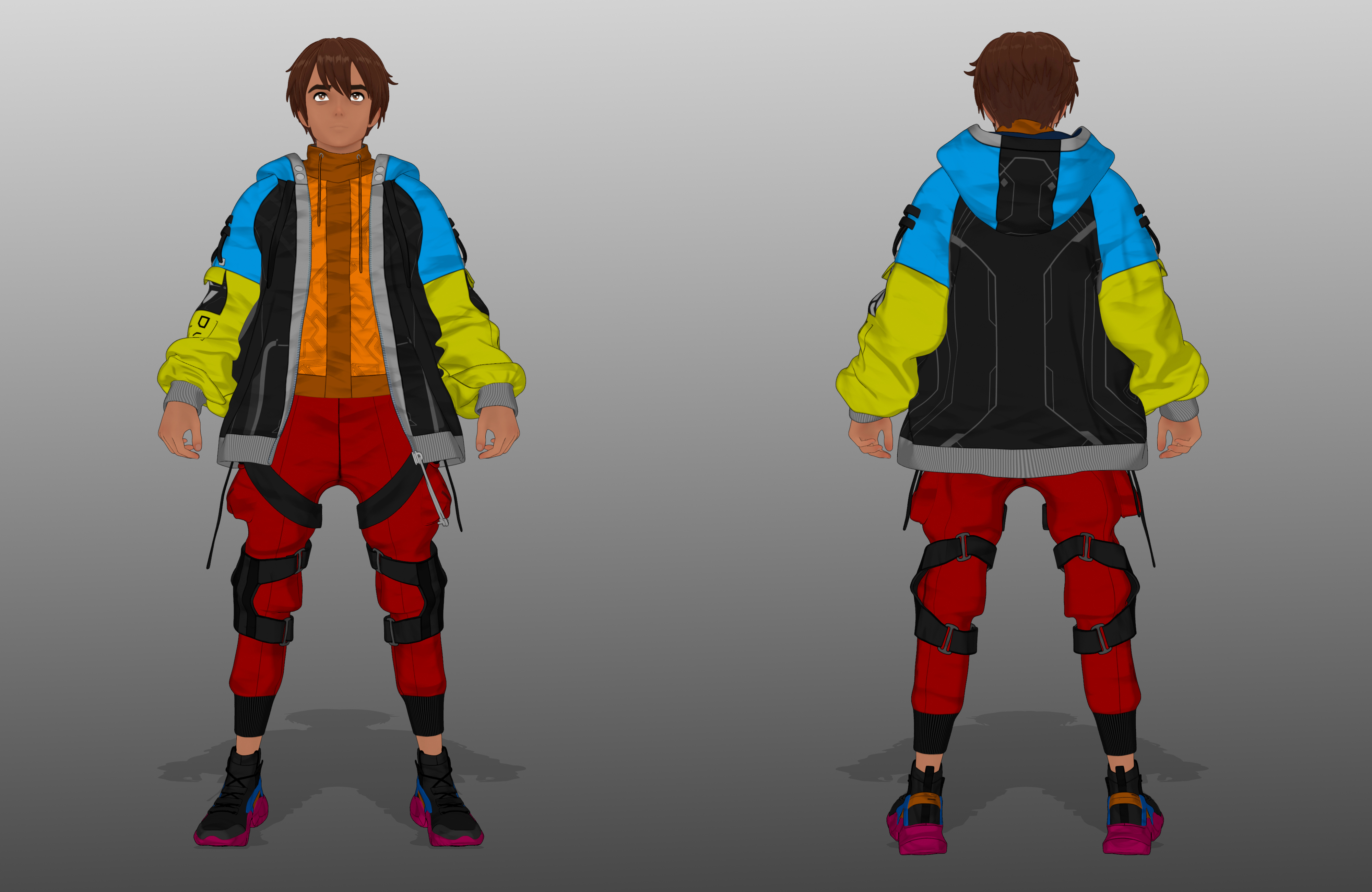 Urban Techwear Outfit FilaToon Texture Add-On | Daz 3D