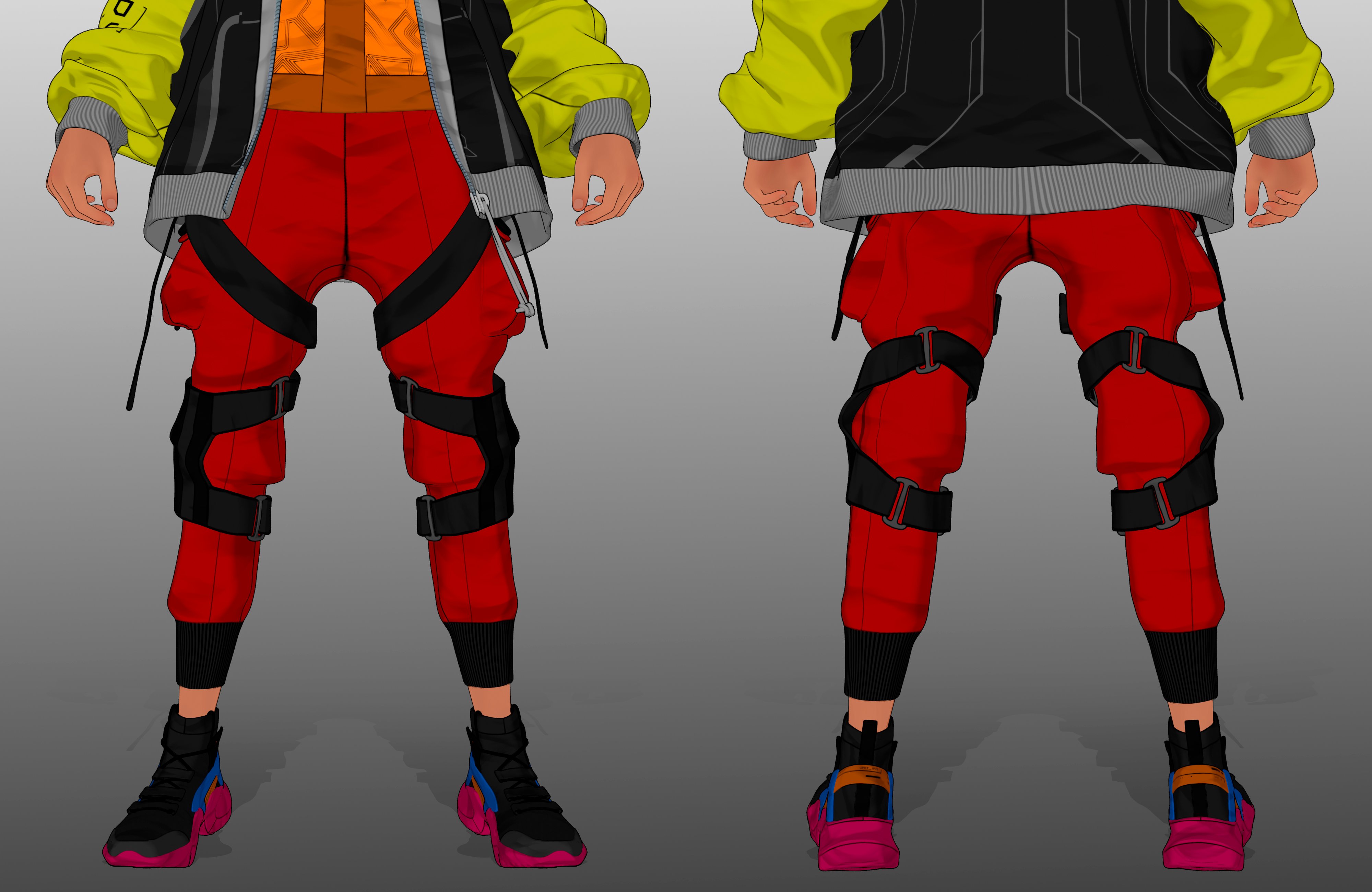 Urban Techwear Outfit FilaToon Texture Add-On | Daz 3D