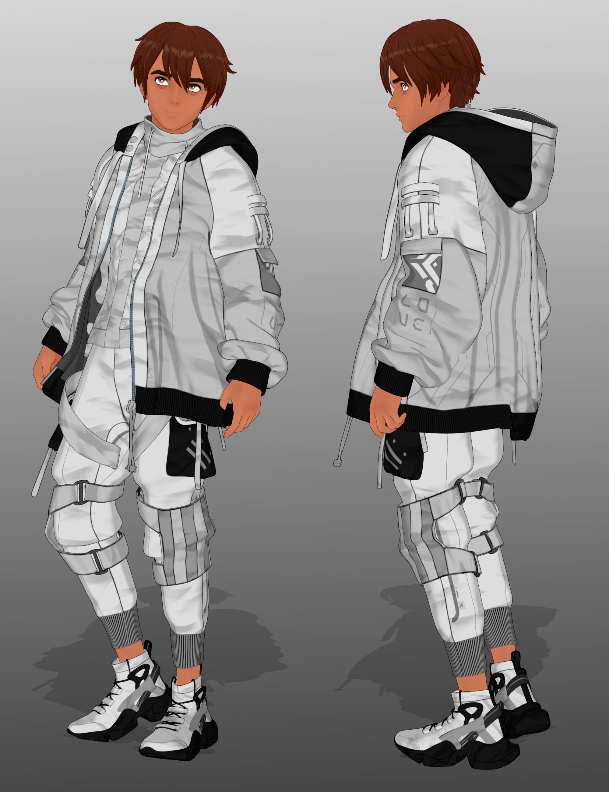 Urban Techwear Outfit FilaToon Texture Add-On | Daz 3D