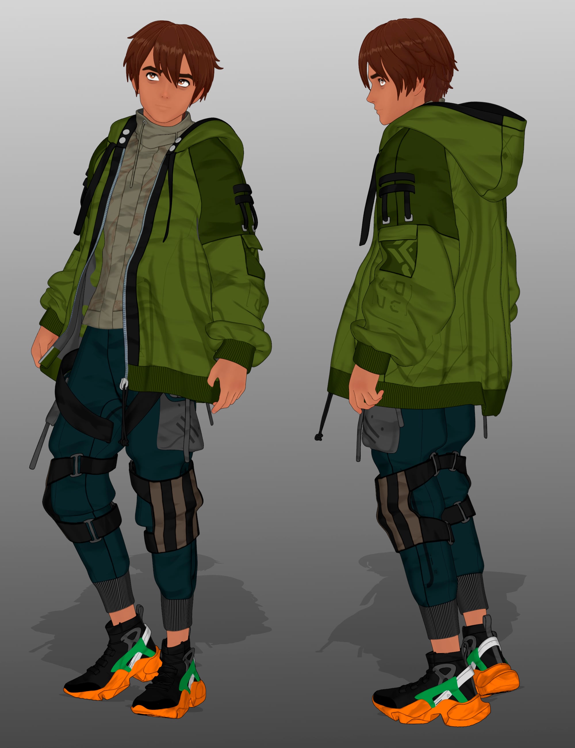 Urban Techwear Outfit FilaToon Texture Add-On | Daz 3D