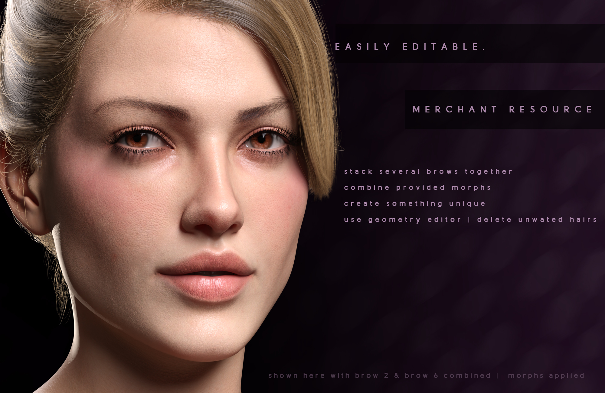 Beautiful Brows 9 Merchant Resource For Genesis 9 | Daz 3D
