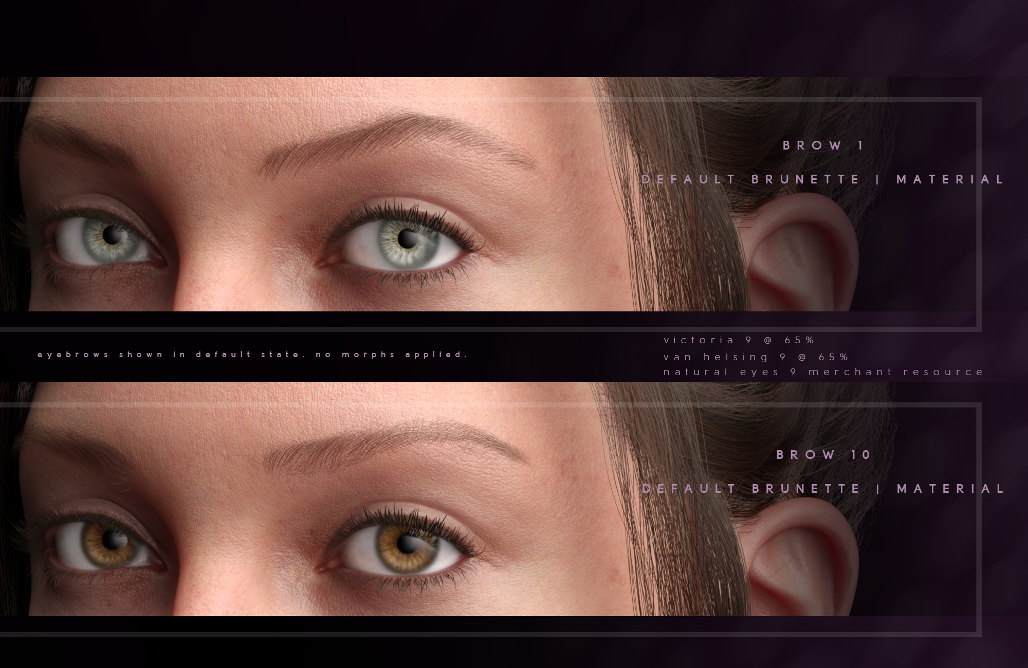 Beautiful Brows 9 Merchant Resource For Genesis 9 | Daz 3D