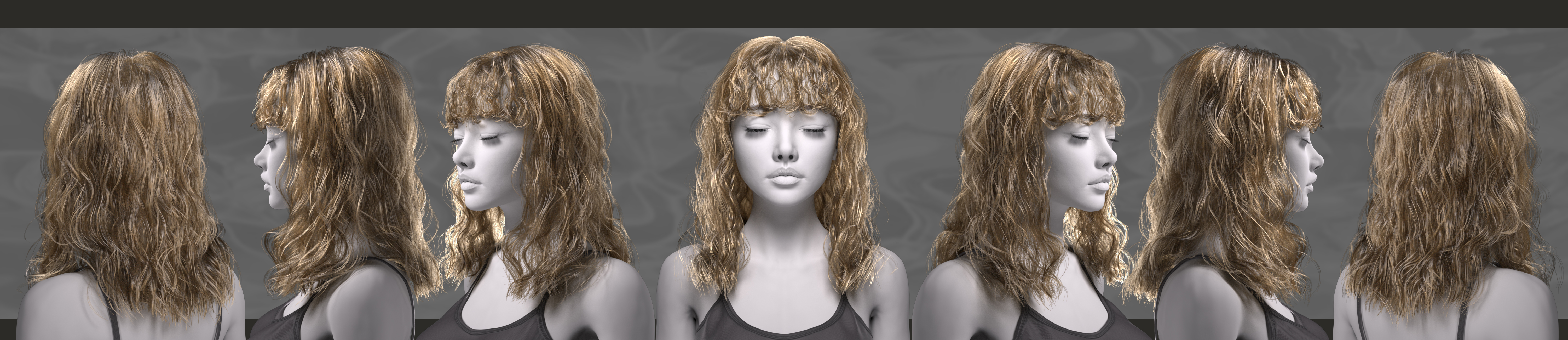dForce Strand-Based FE Wet Wave Hair for Genesis 9,8 and 8.1 | Daz 3D