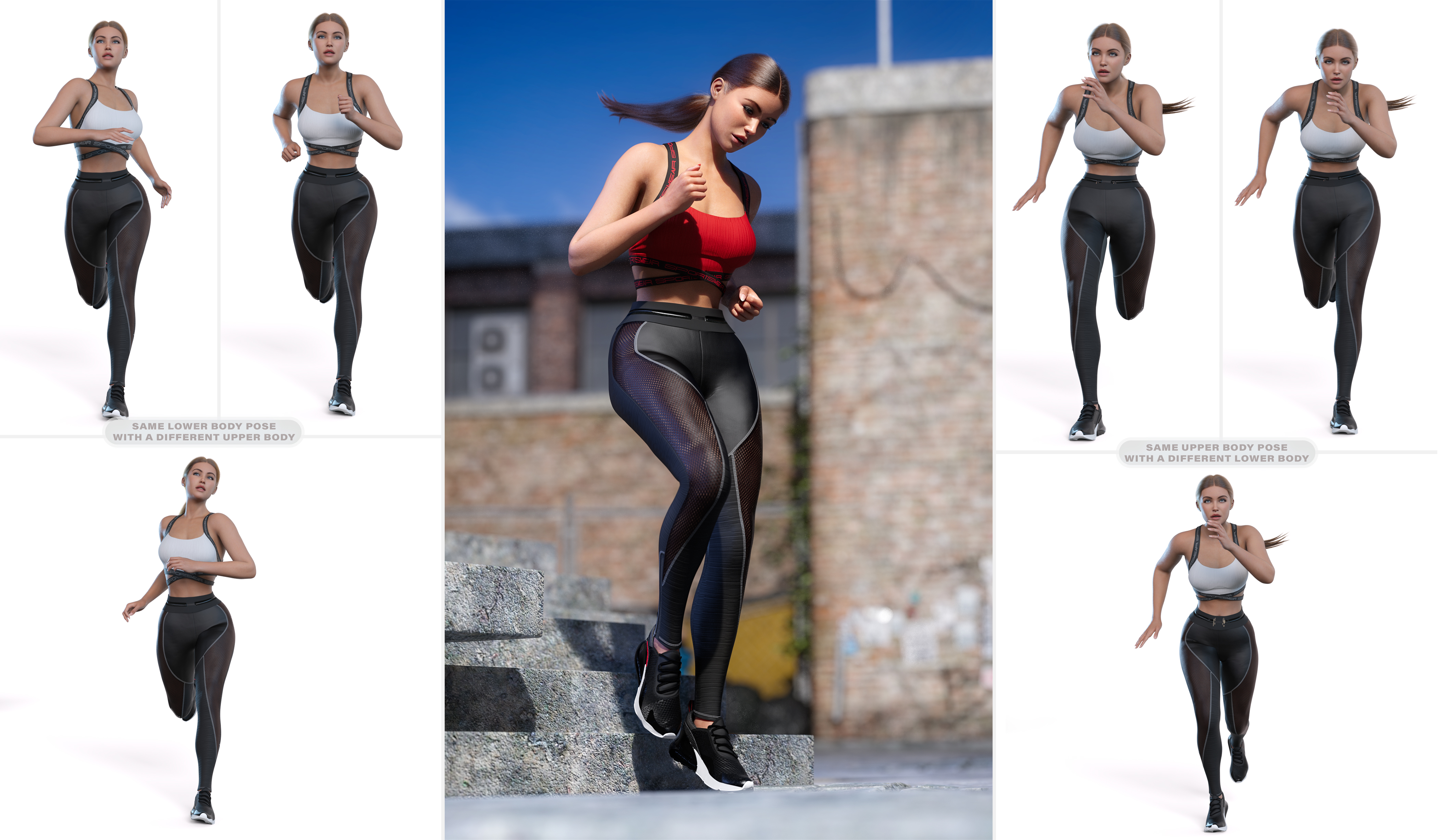 Z Pose Library Running Mega Set for Genesis 9 and 8 Female | Daz 3D