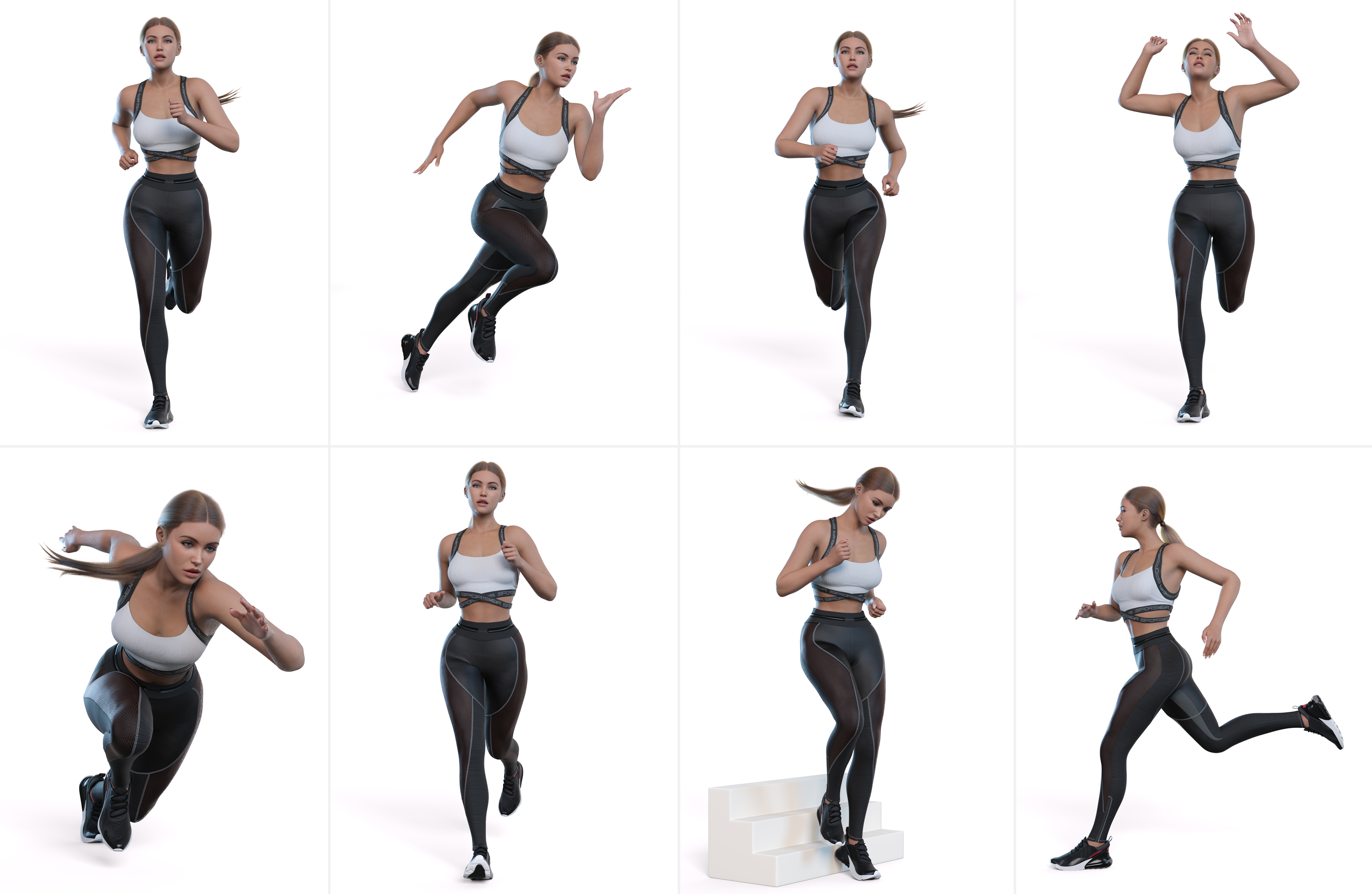 Z Pose Library Running Mega Set for Genesis 9 and 8 Female | Daz 3D