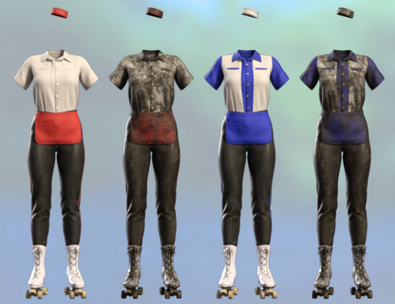 dForce Retro Carhop Outfit for Genesis 9 and Genesis 8 Female | Daz 3D