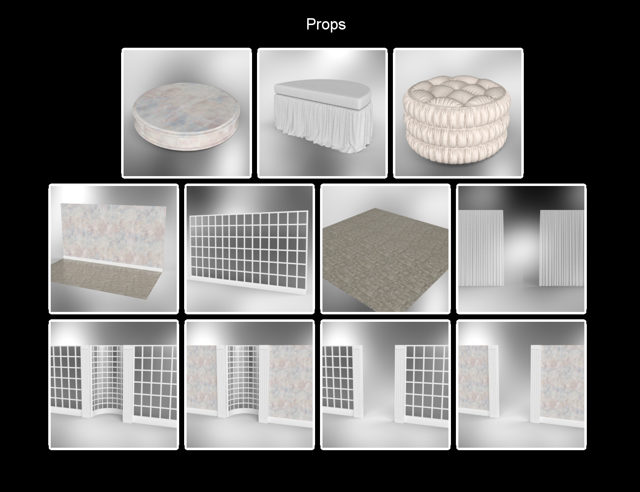 Glass Wall Prop Set | Daz 3D