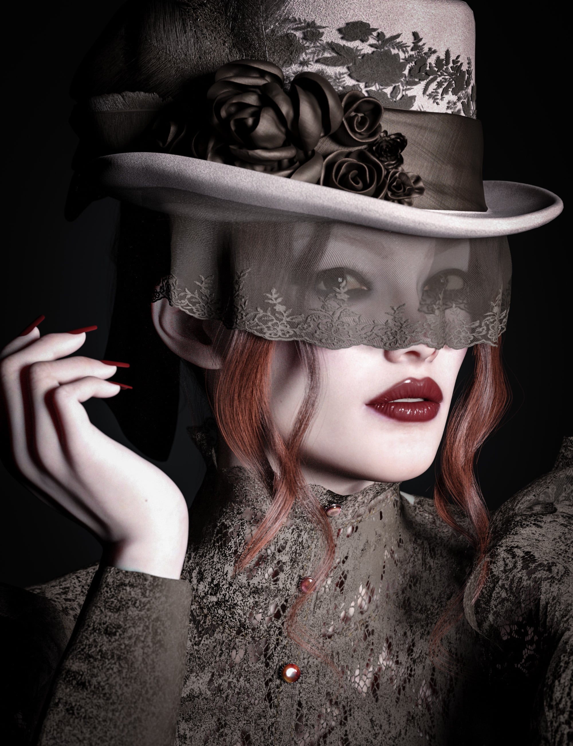 dForce CB Delphine Hat | Daz 3D