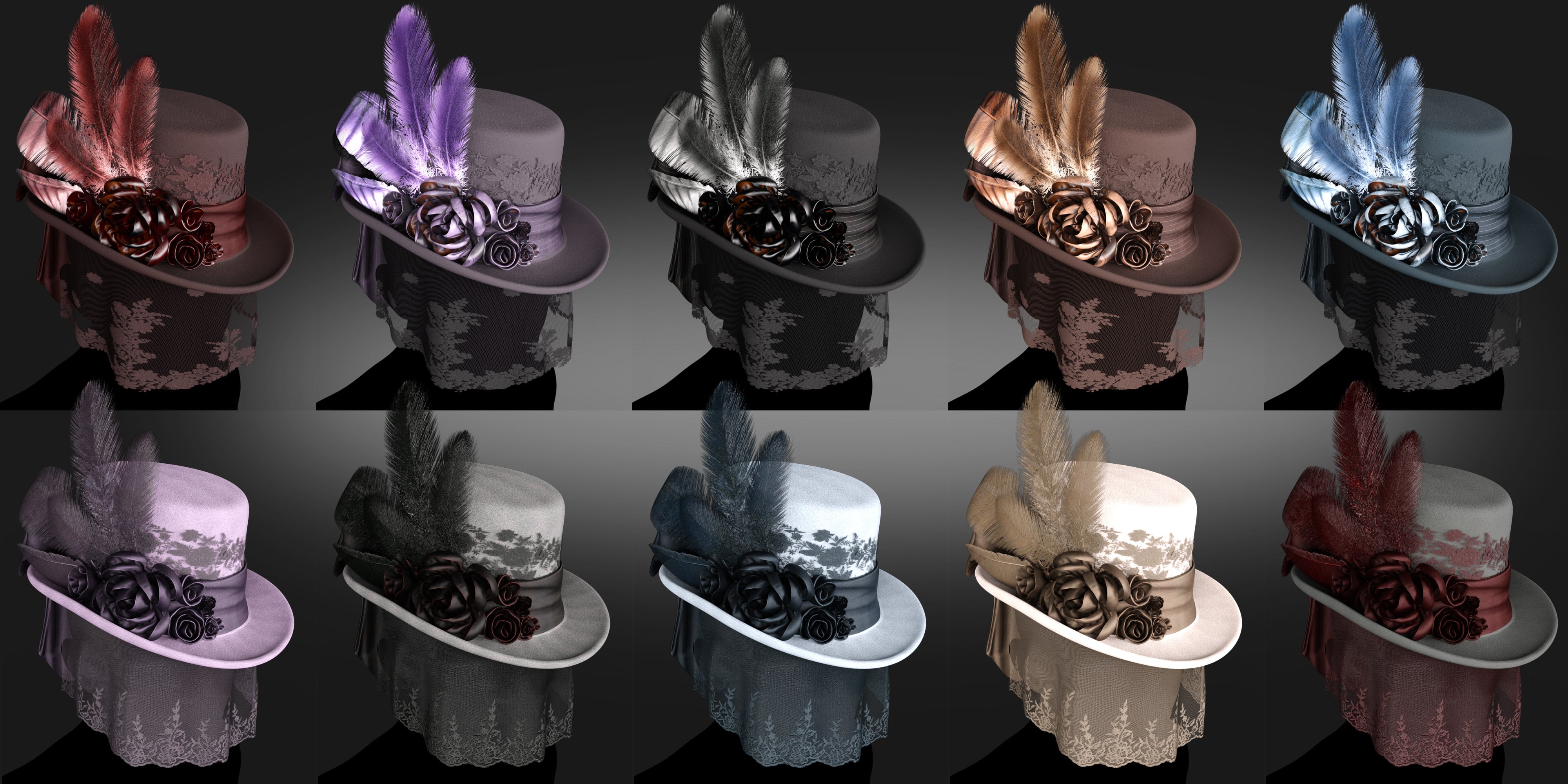 dForce CB Delphine Hat | Daz 3D