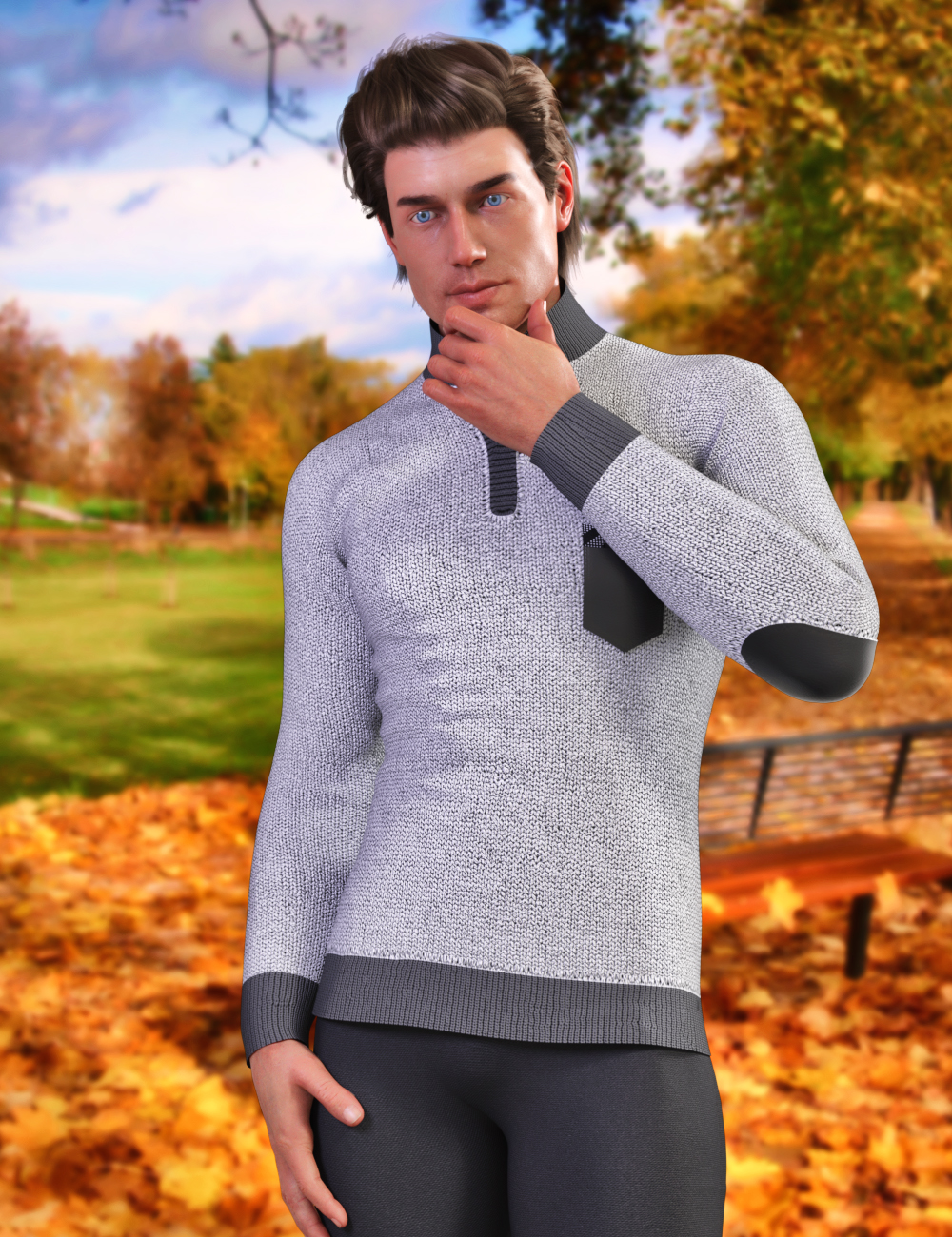 JMR dForce Daniel Sweater for Genesis 9 and 8 Male | Daz 3D