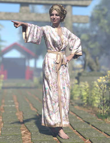 dForce Sunrise Robe for Genesis 9 and 8 Female | Daz 3D