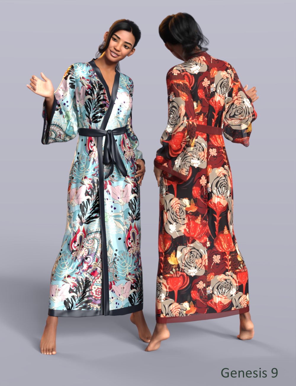dForce Sunrise Robe for Genesis 9 and 8 Female | Daz 3D