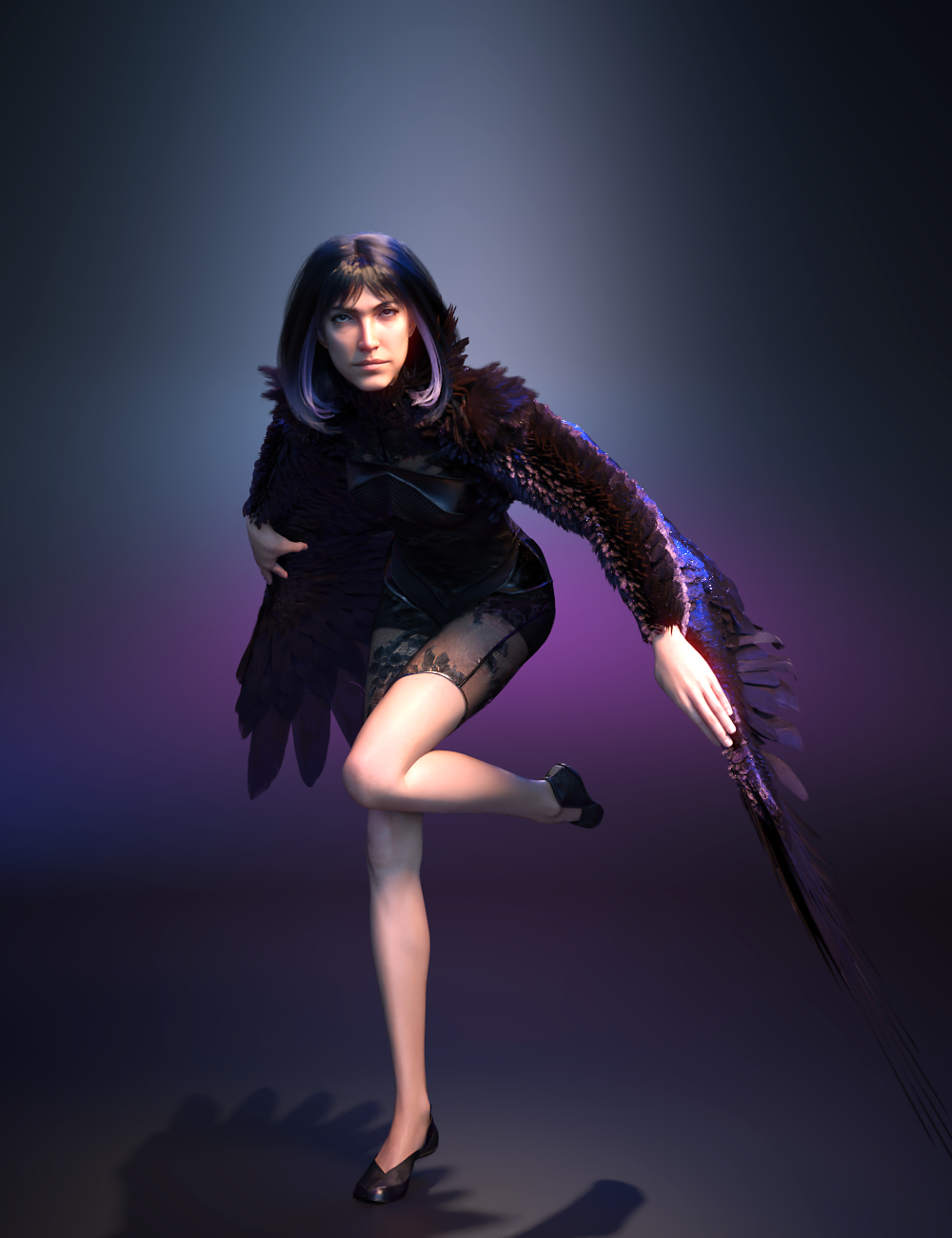 Raven Wing Poses for Genesis 9 and Aello Wings | Daz 3D