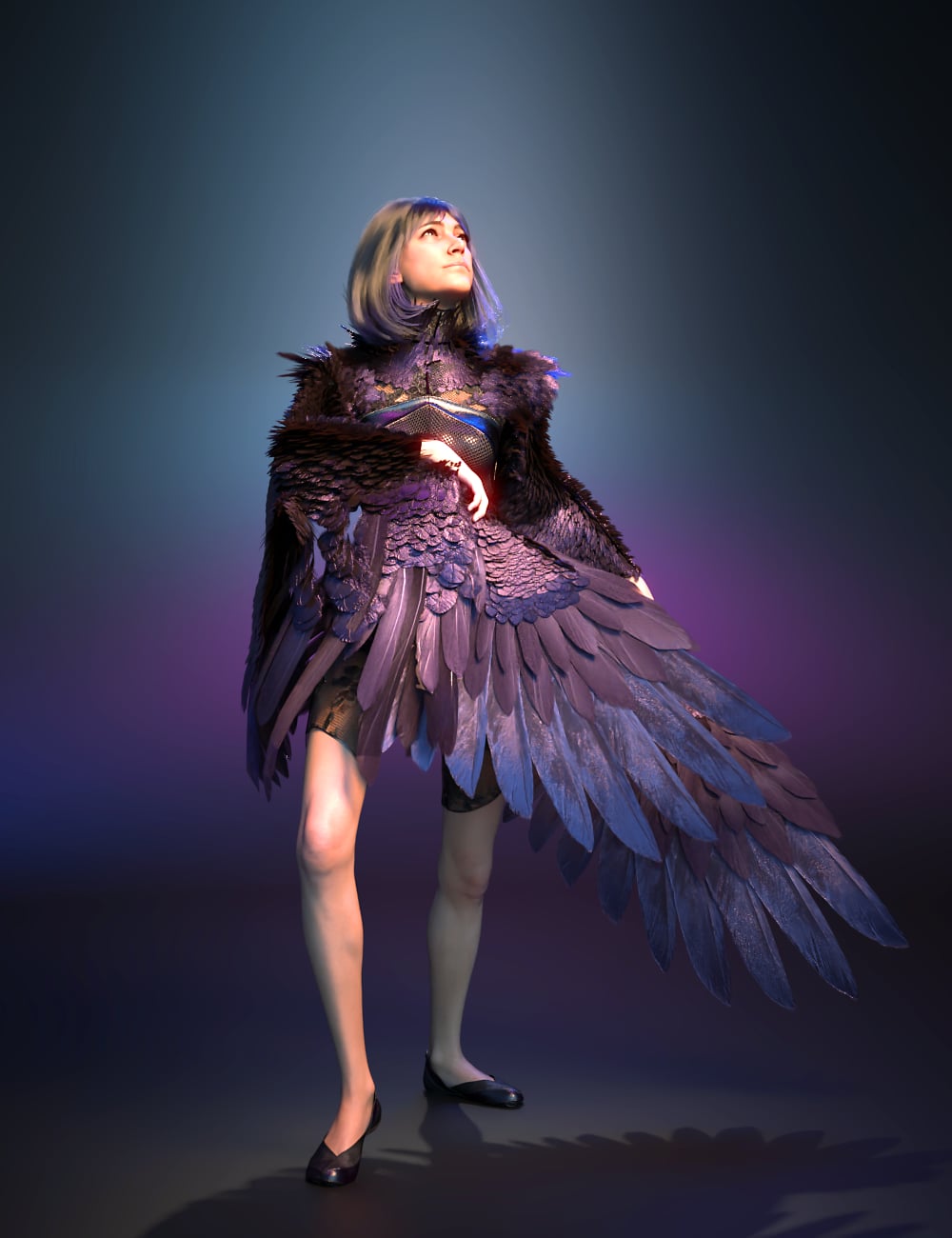 Raven Wing Poses for Genesis 9 and Aello Wings | Daz 3D