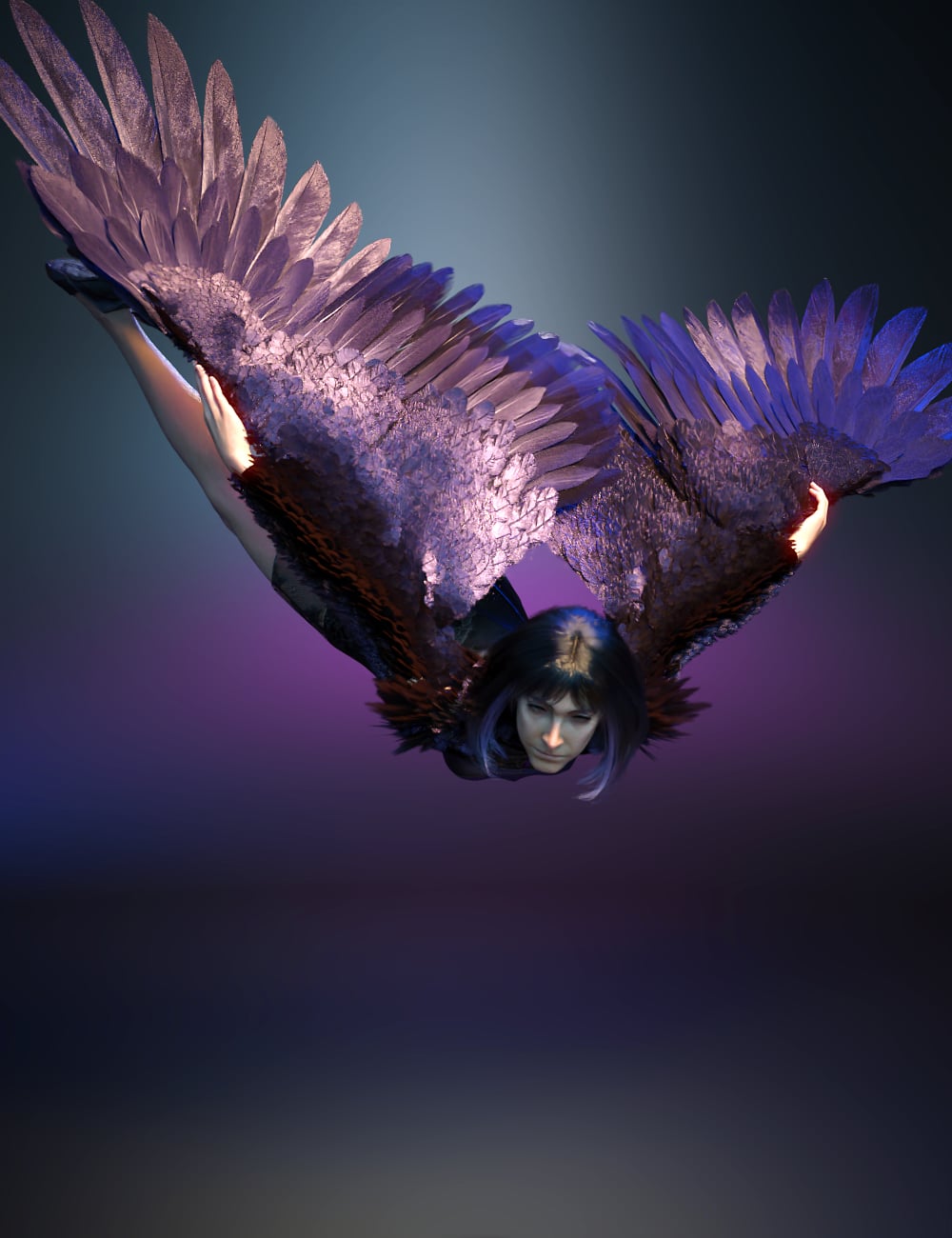 Raven Wing Poses for Genesis 9 and Aello Wings | Daz 3D