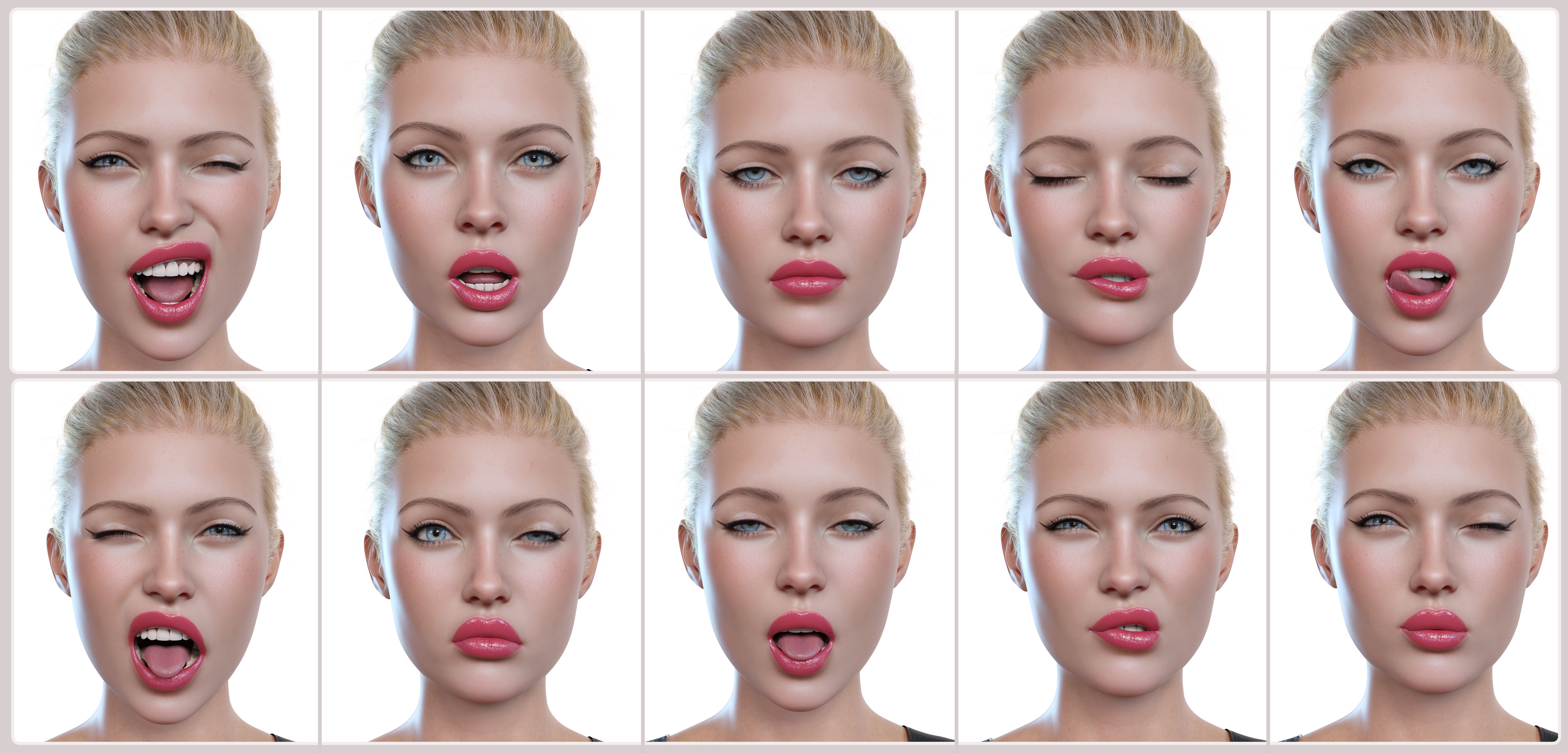 Z Bad Girl Expressions for Genesis 9 | Daz 3D