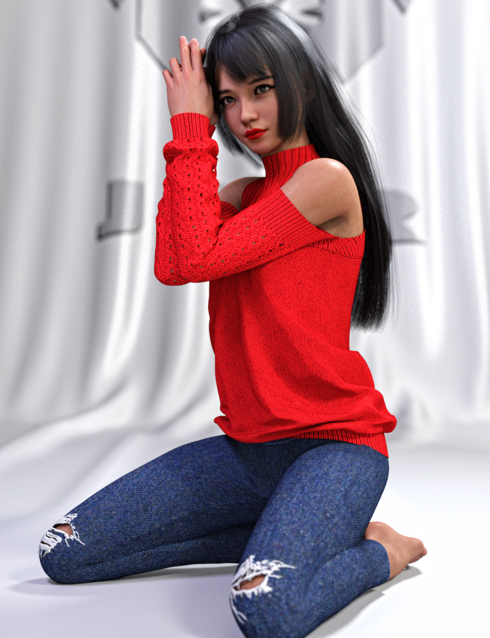 JMR dForce Agnes Sweater for Genesis 9 and 8 Female | Daz 3D