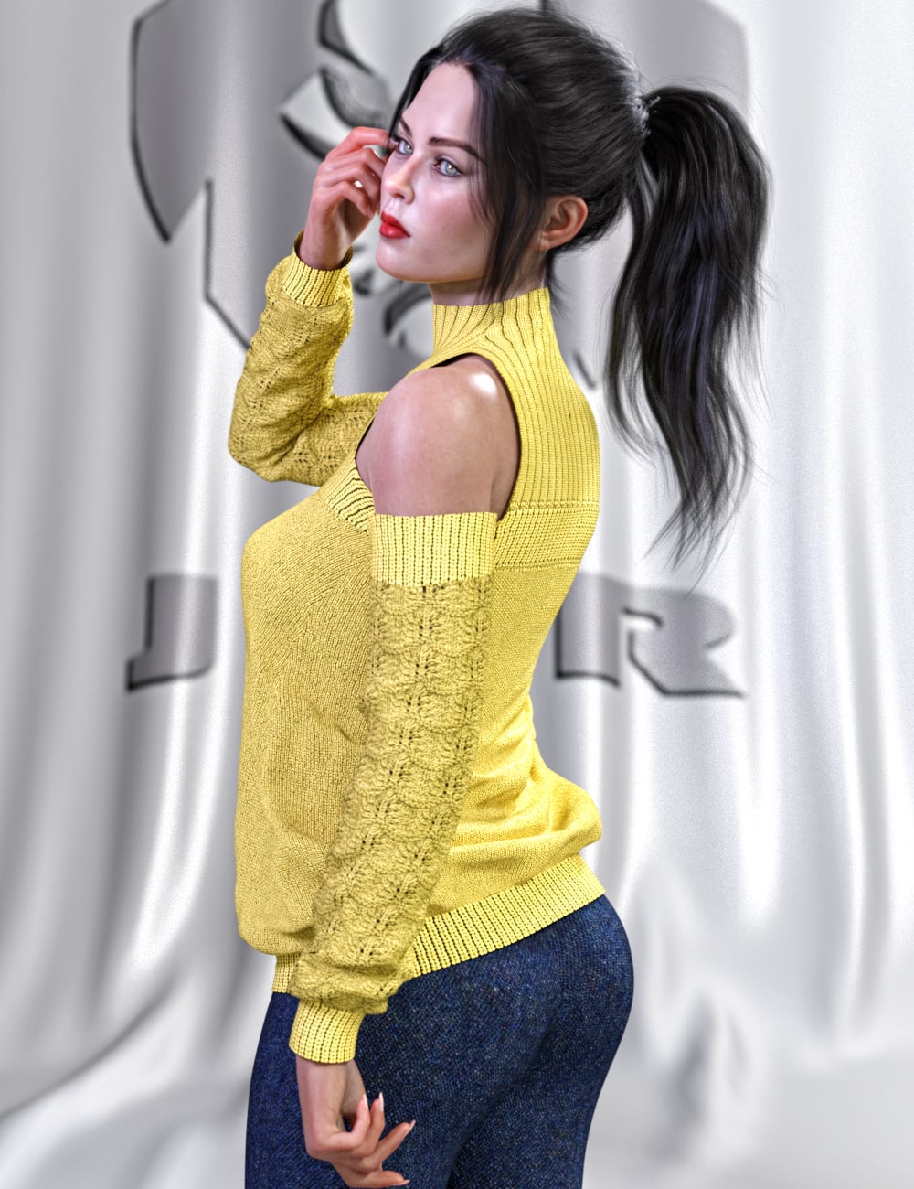 JMR dForce Agnes Sweater for Genesis 9 and 8 Female | Daz 3D