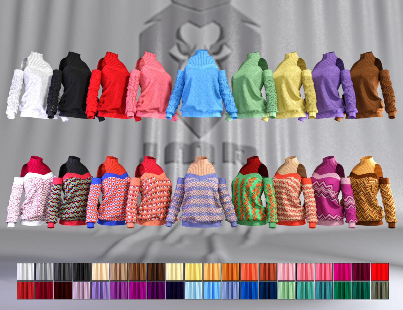 JMR dForce Agnes Sweater for Genesis 9 and 8 Female | Daz 3D