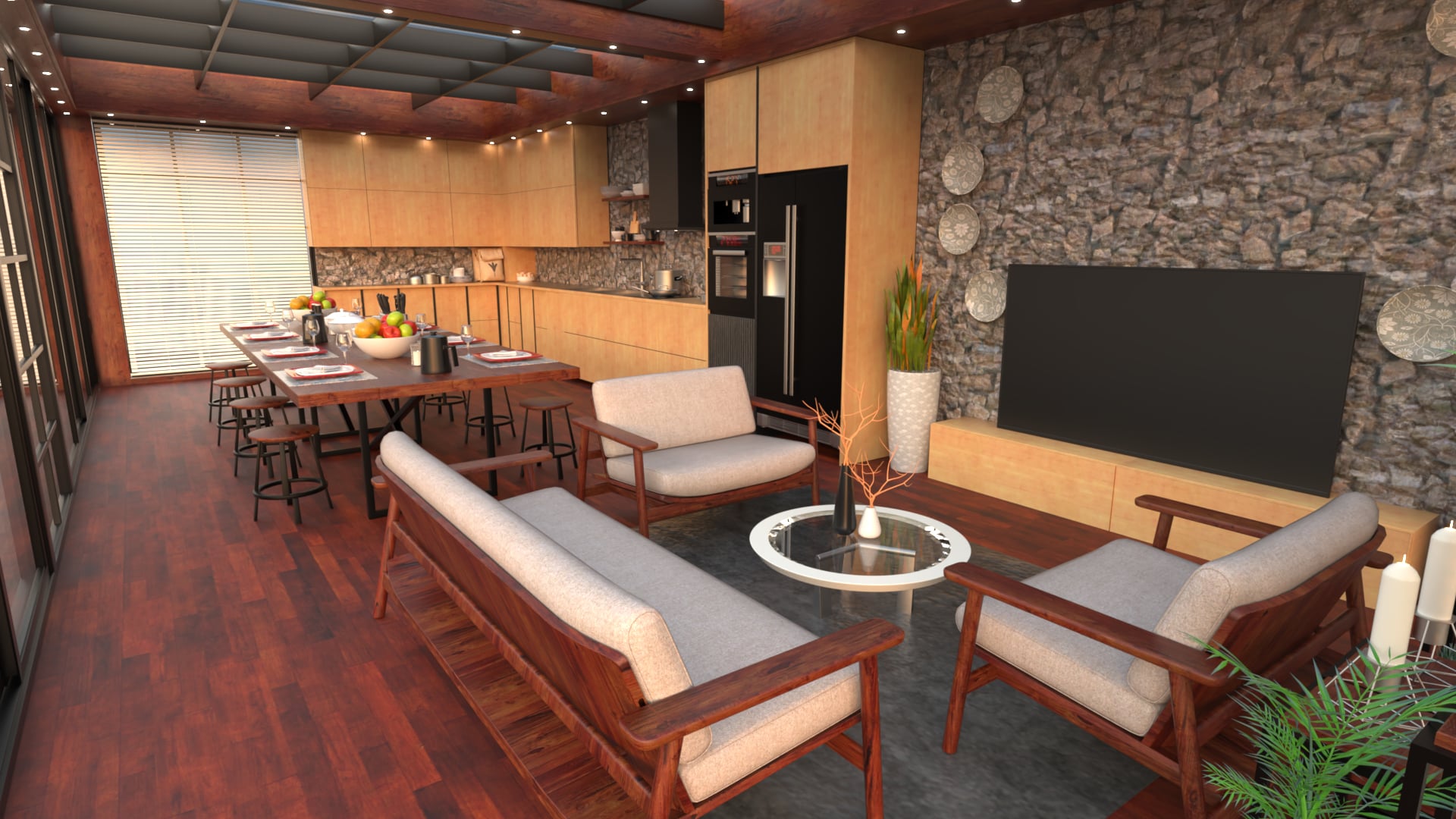 Luxe Stone Kitchen Interior | Daz 3D