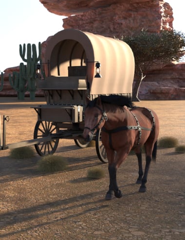 AP Wild West Covered Wagon | Daz 3D
