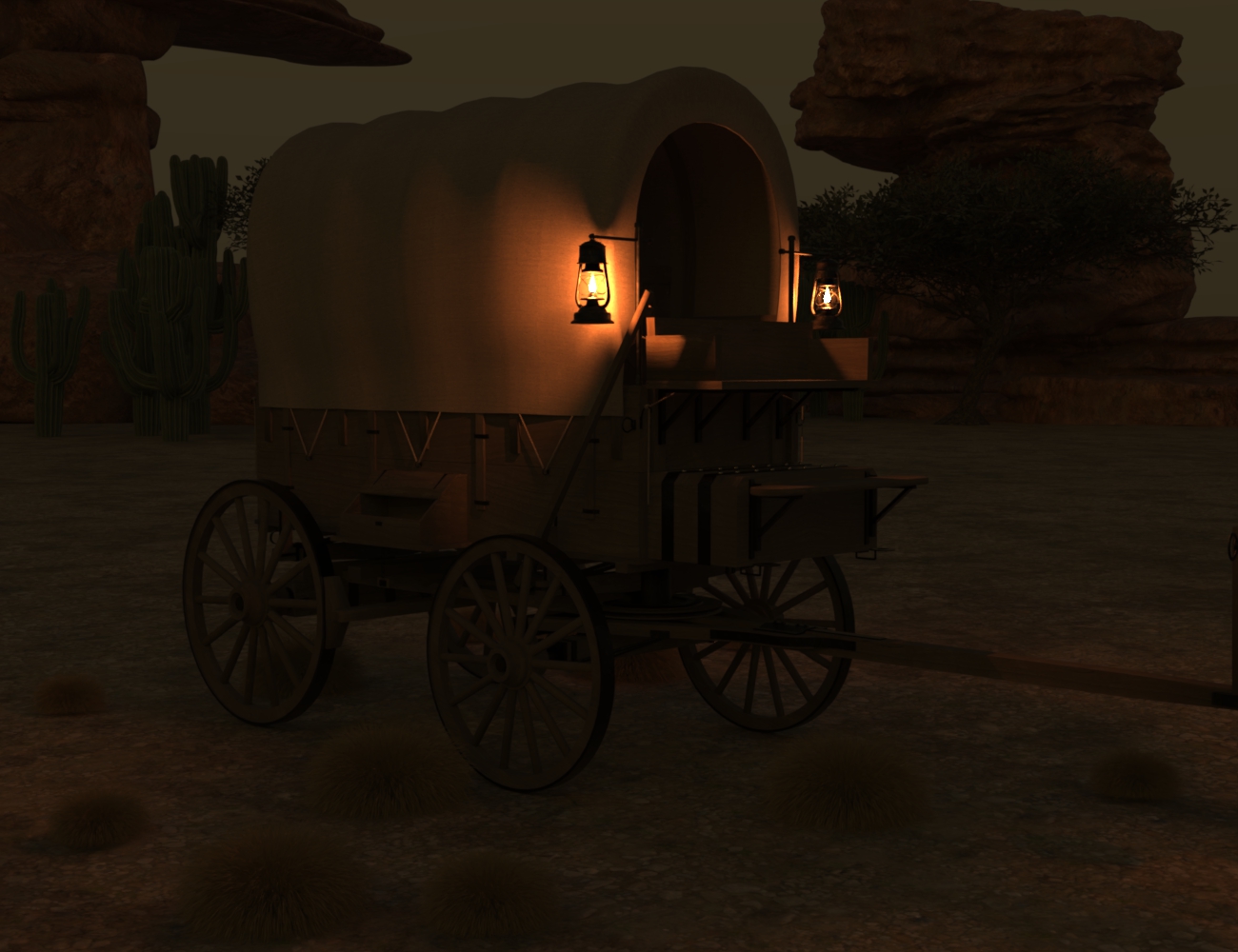 AP Wild West Covered Wagon | Daz 3D