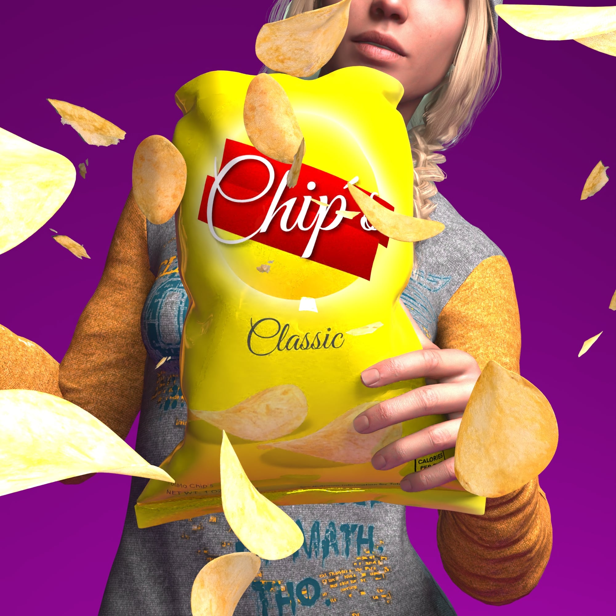 HT Delicious Snack Chips Poses and Prop for Genesis 9 | Daz 3D