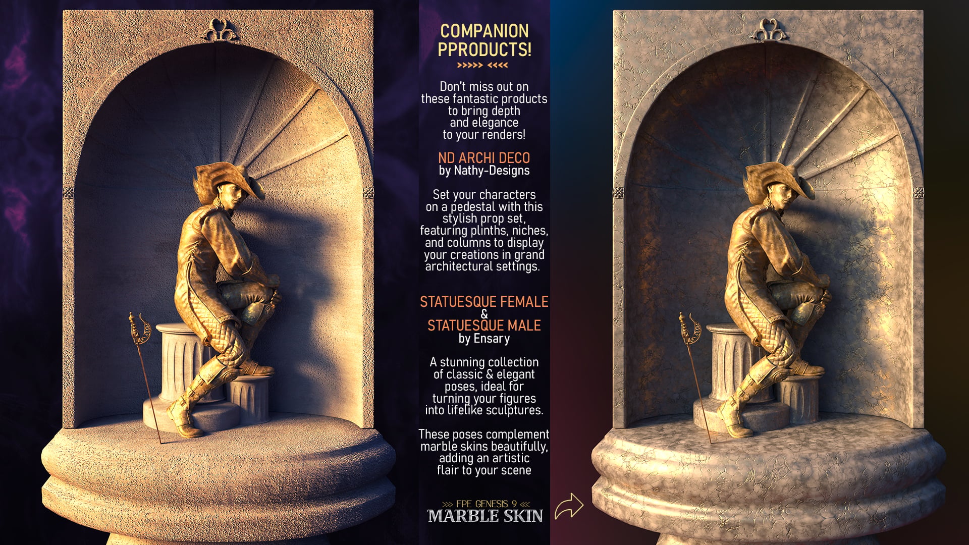 FPE Marble Skin for Genesis 9 | Daz 3D