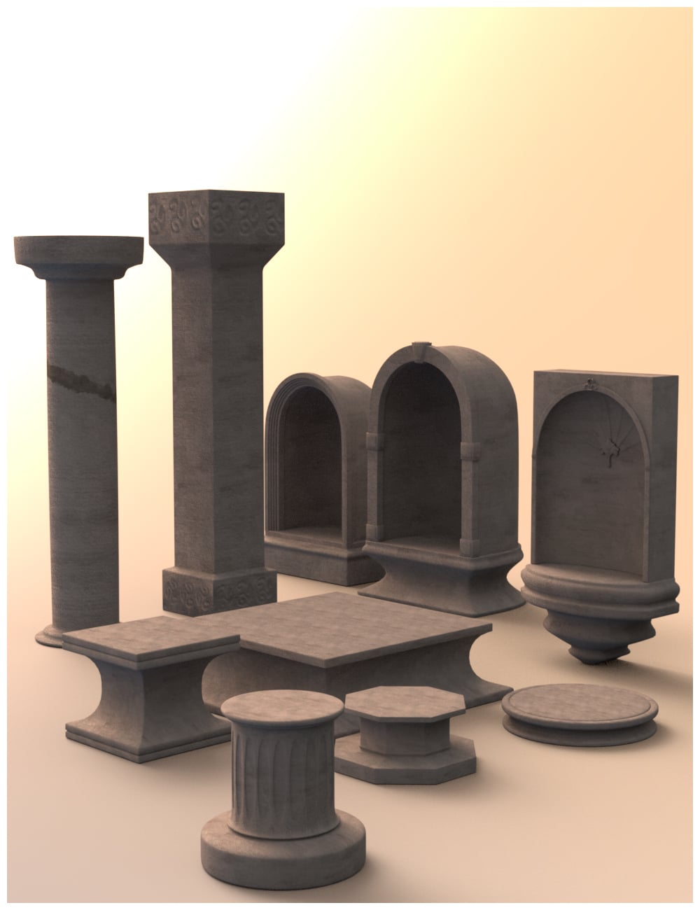 ND Archi Deco – Modular Bases and Niches | Daz 3D