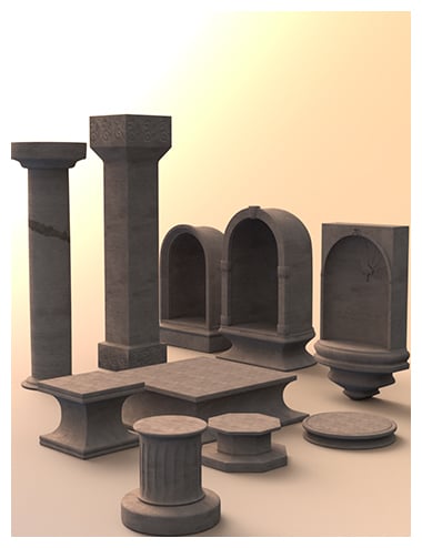 ND Archi Deco – Modular Bases and Niches | Daz 3D