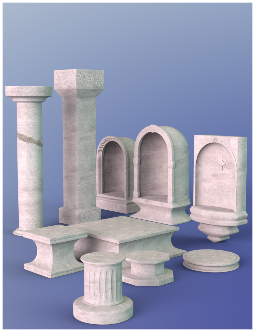 ND Archi Deco – Modular Bases and Niches | Daz 3D