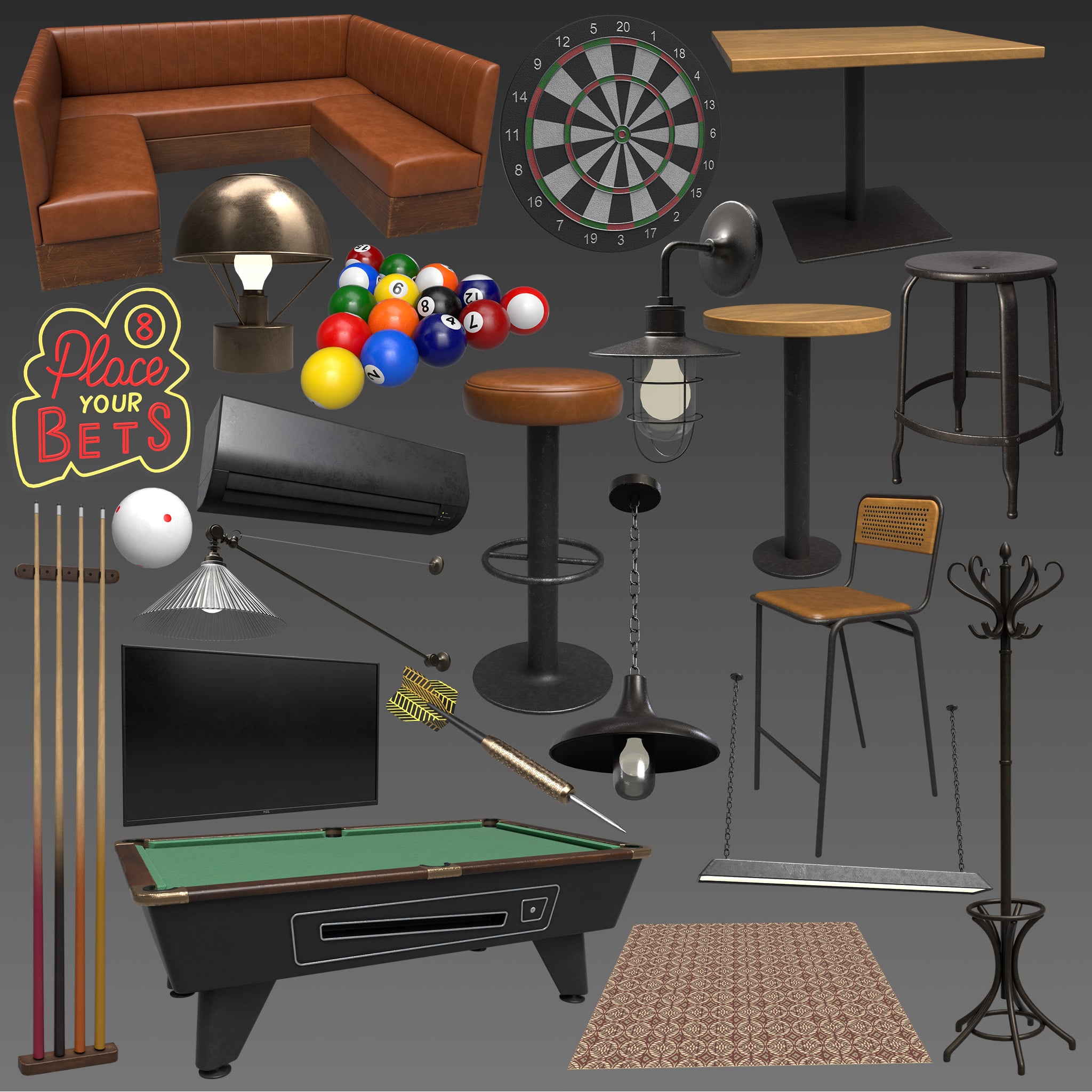 FG Industrial Style Bar | Daz 3D