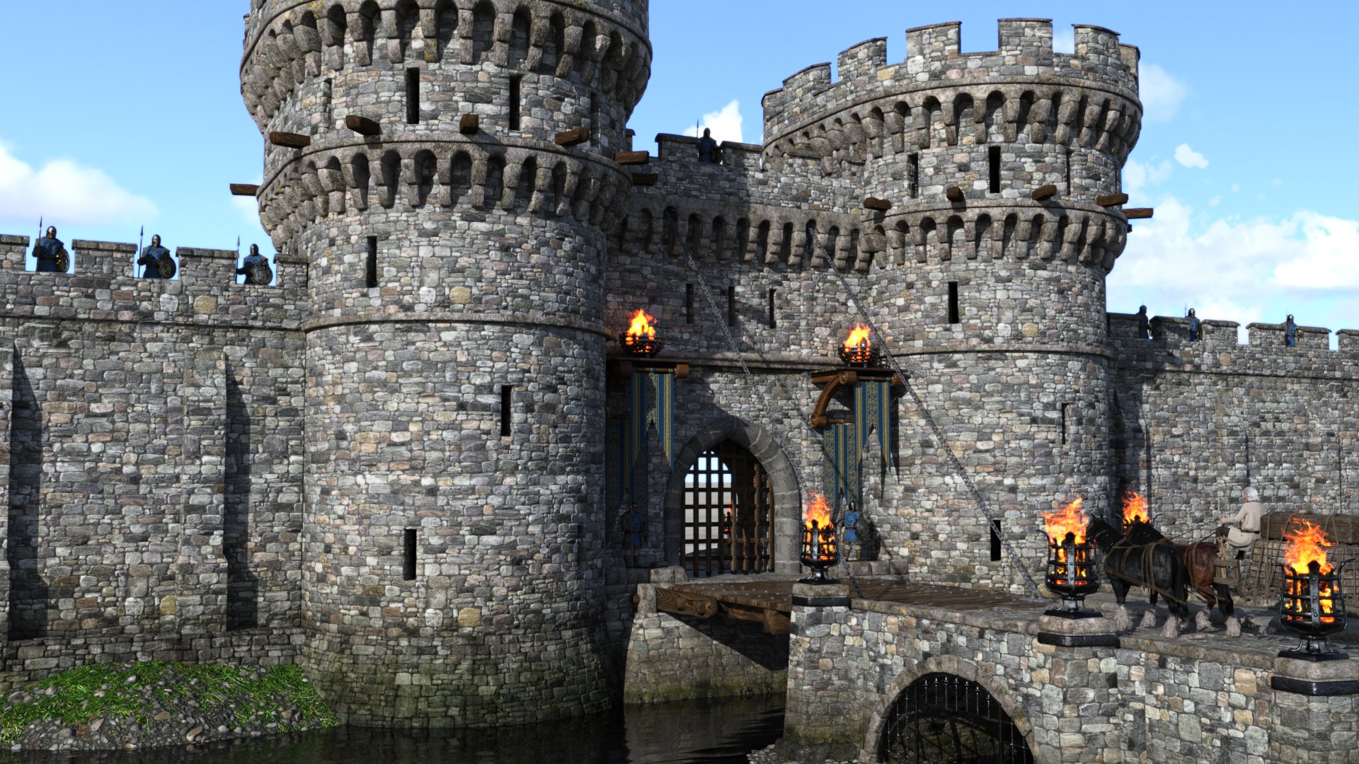 Medieval Castle Gatehouse ⋆ Freebies Daz 3D