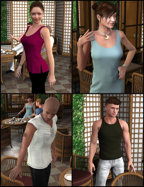Veranda Cafe Poses | Daz 3D