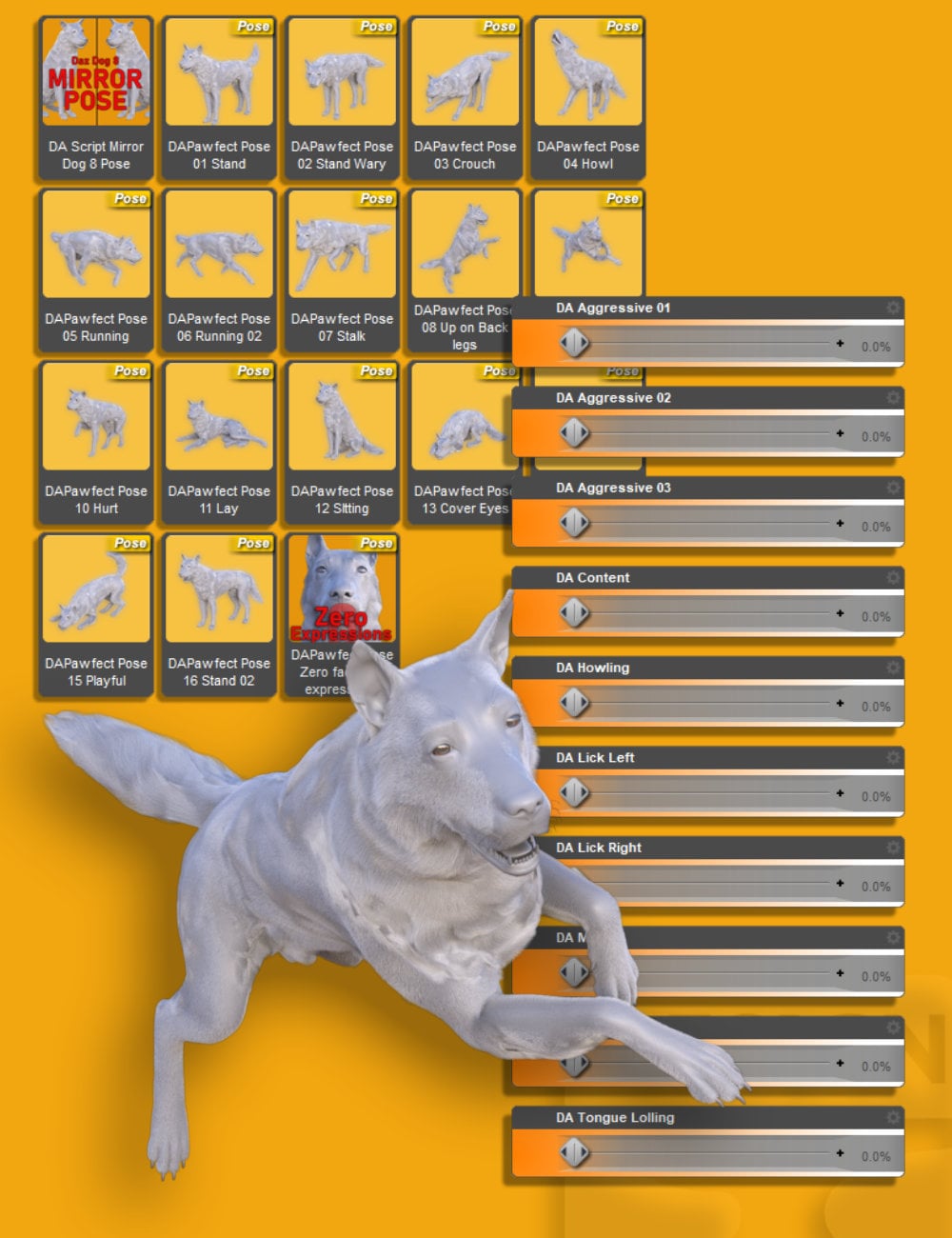 DA Pawfect Poses for Daz Dog 8 | Daz 3D
