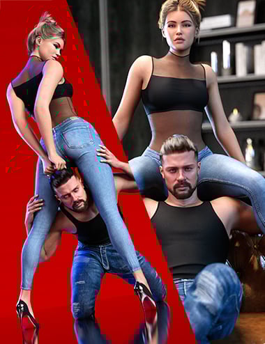 Z She's in Charge Couple Poses for Genesis 9 | Daz 3D