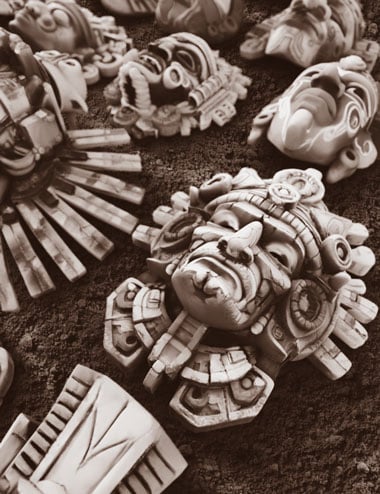 Old World Ruins Inca Mayan Head Masks Genesis 9 Base | Daz 3D