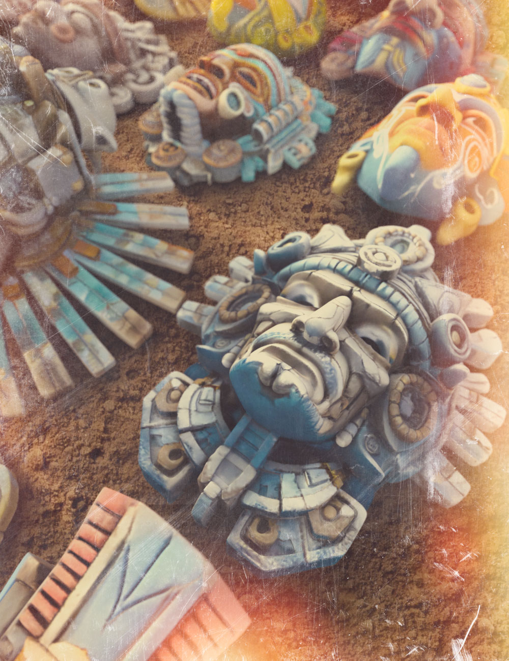 Old World Ruins Inca Mayan Head Masks Genesis 9 Base | Daz 3D