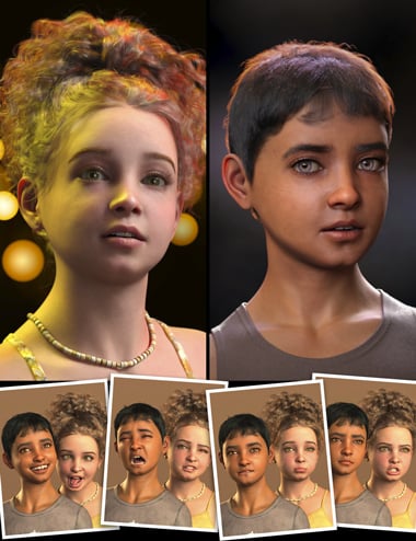 CX Elisa and Elian HD Characters and Expressions Bundle for Genesis 9 ...