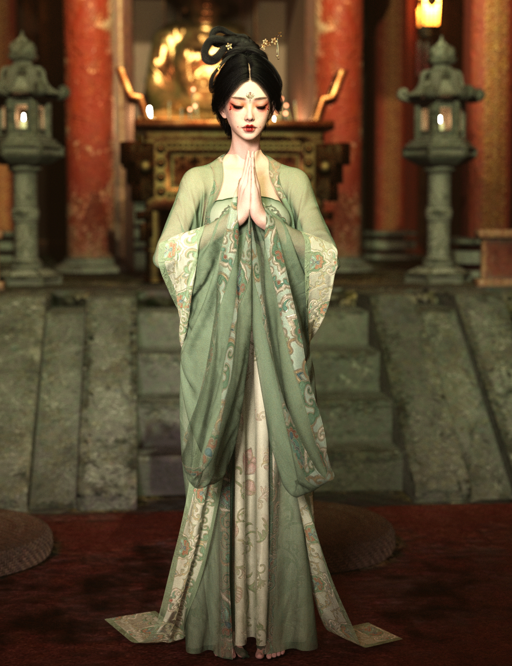 dForce Lala Ming Dynasty Aristocratic for Genesis 9 ⋆ Freebies Daz 3D