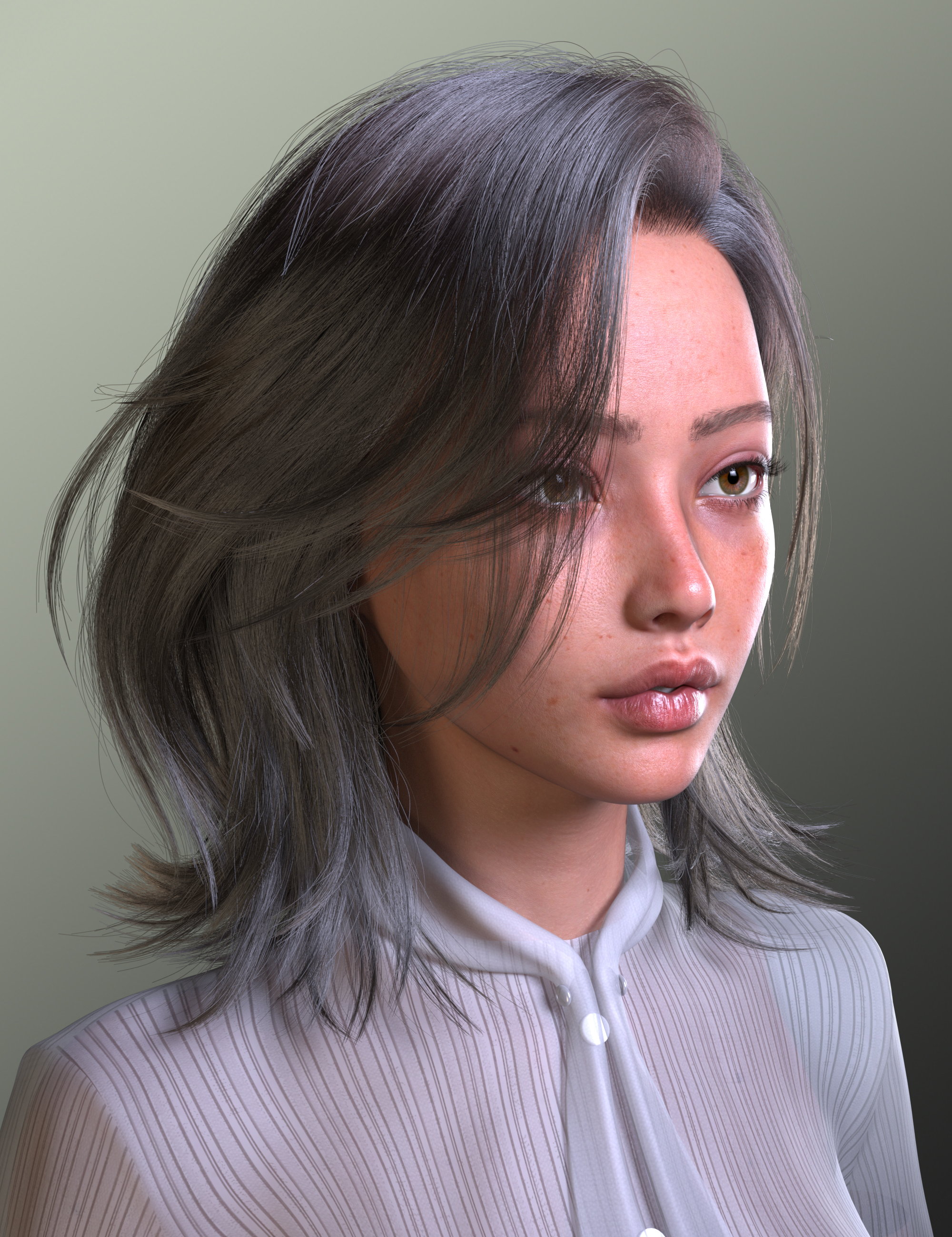 dForce Strand-Based FE Chic Layered Bob Hair for Genesis 9, 8, and 8.1 | Daz 3D