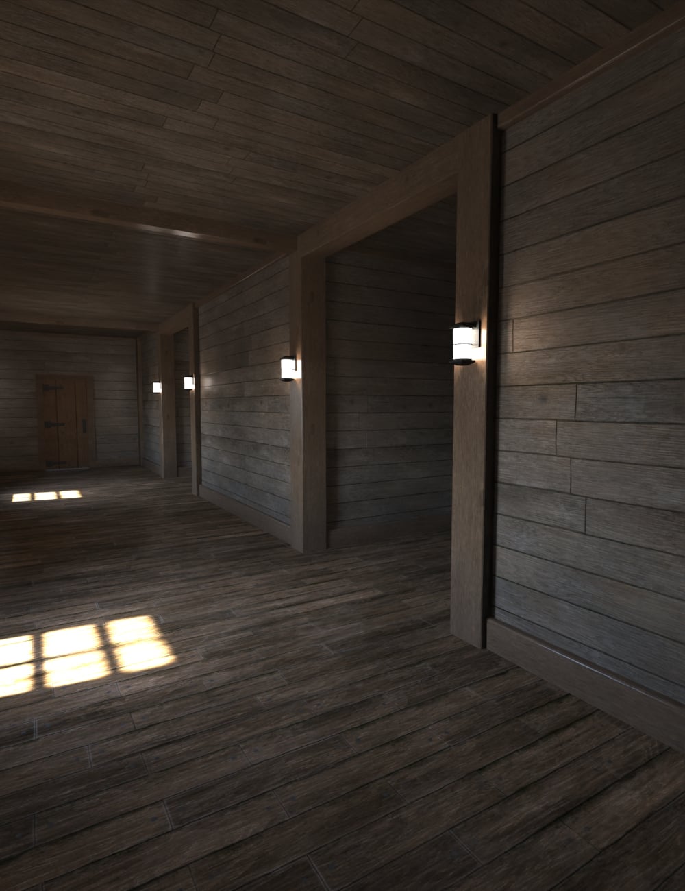 Wooden Hallway Interior | Daz 3D